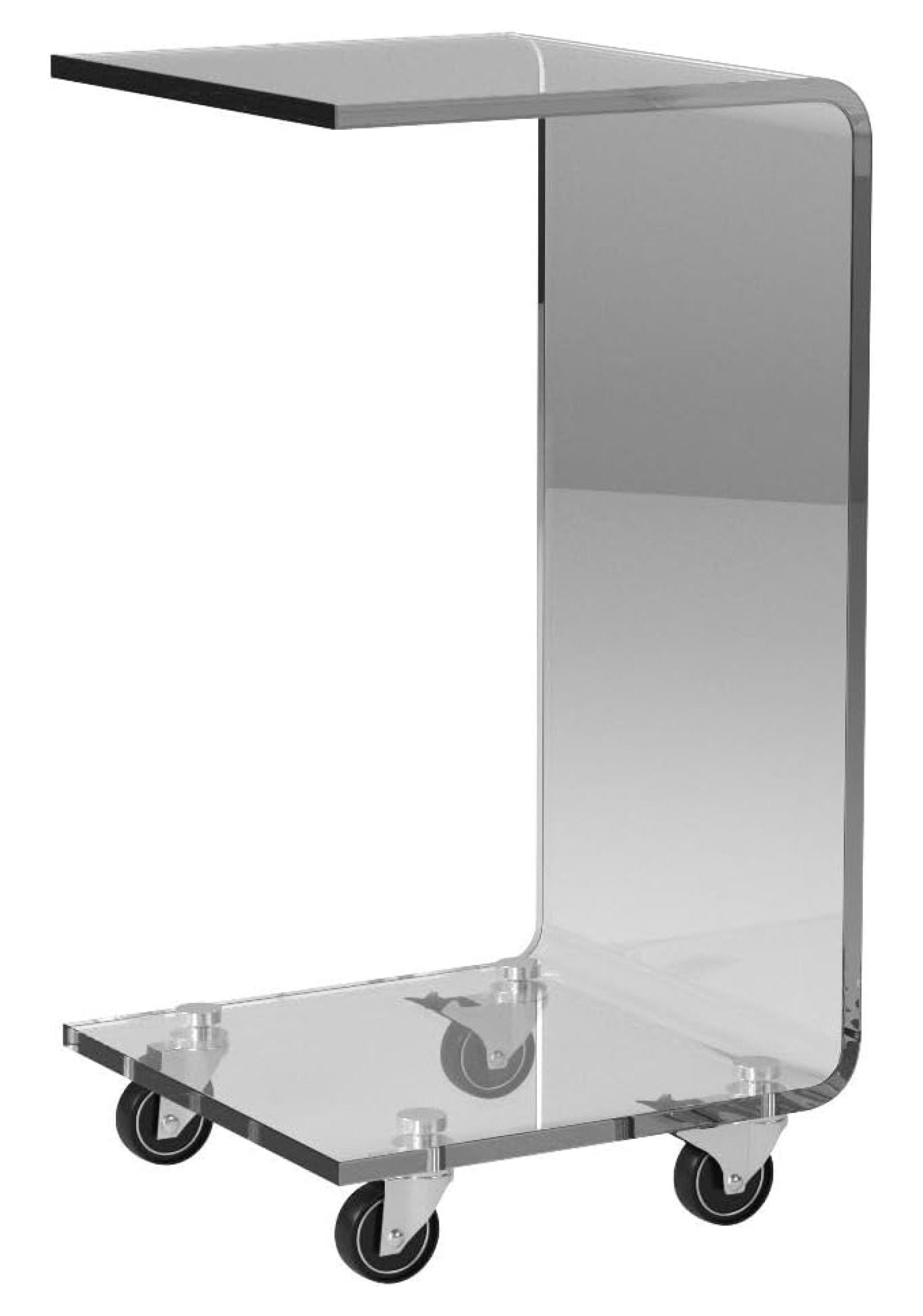 Drevy Mobile C Shaped End Table, Sofa Side Table, Snack Table On Wheels ...