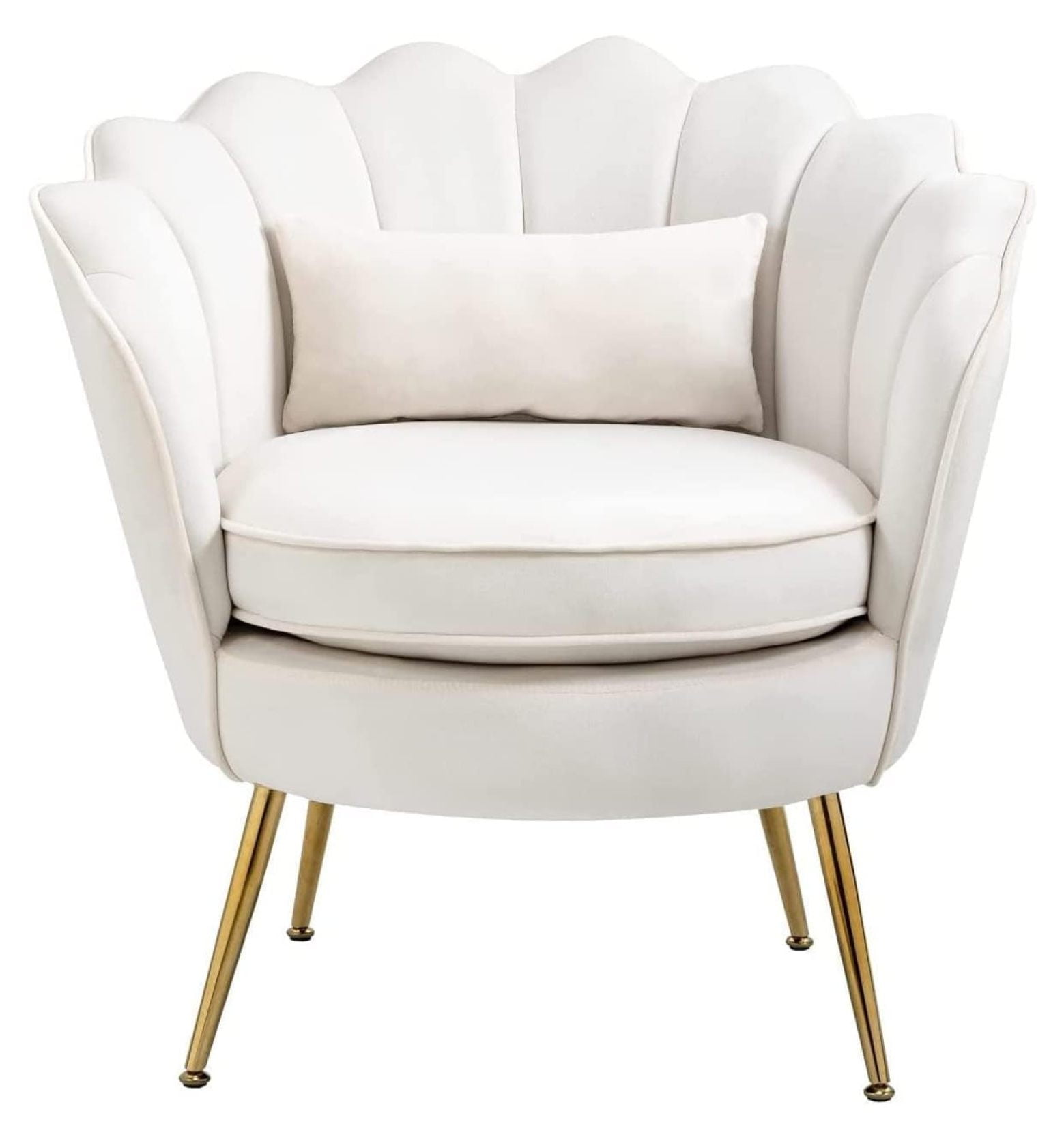 Drevy Modern Accent Velvet Chairs Shell Shape Barrel Chairs Comfy ...