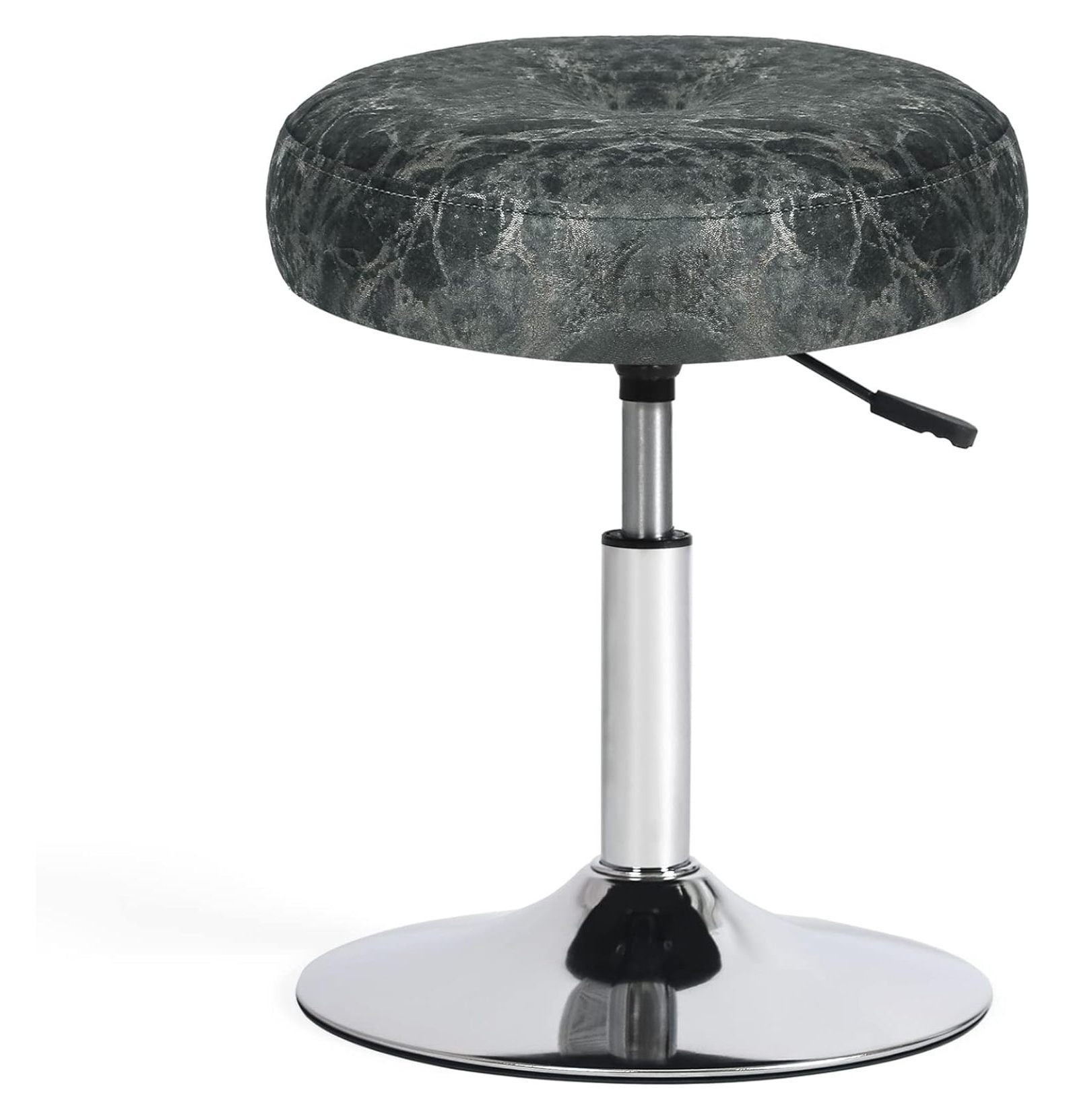 Drevy Modern Round Black Marble Vanity Stool Chair for Makeup Room ...
