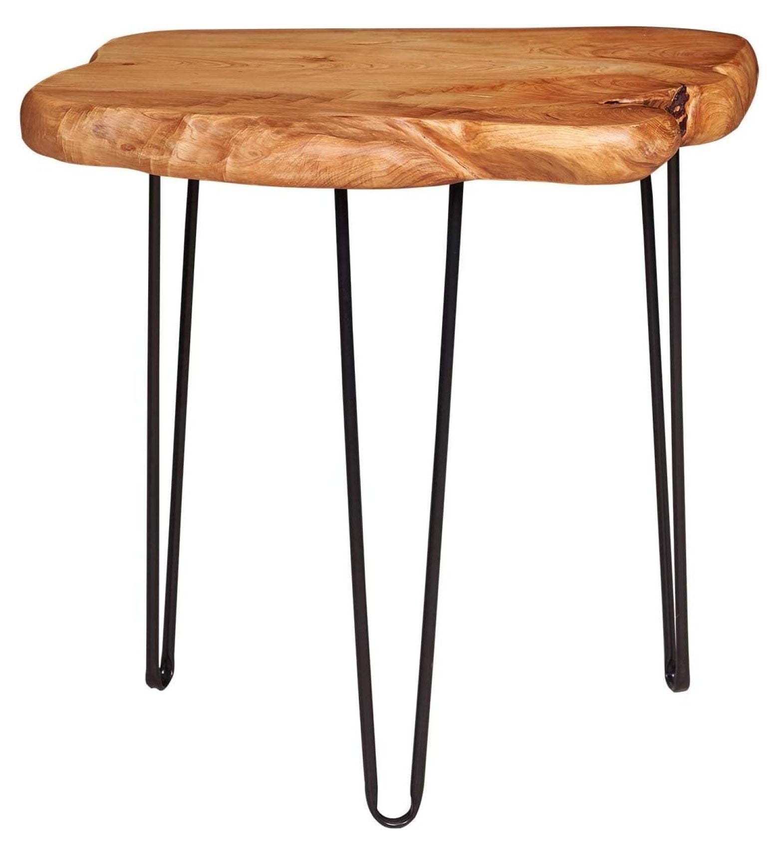 Drevy Natural Edge Side Table, Live Edge End Table with 3 Hairpin Legs ...