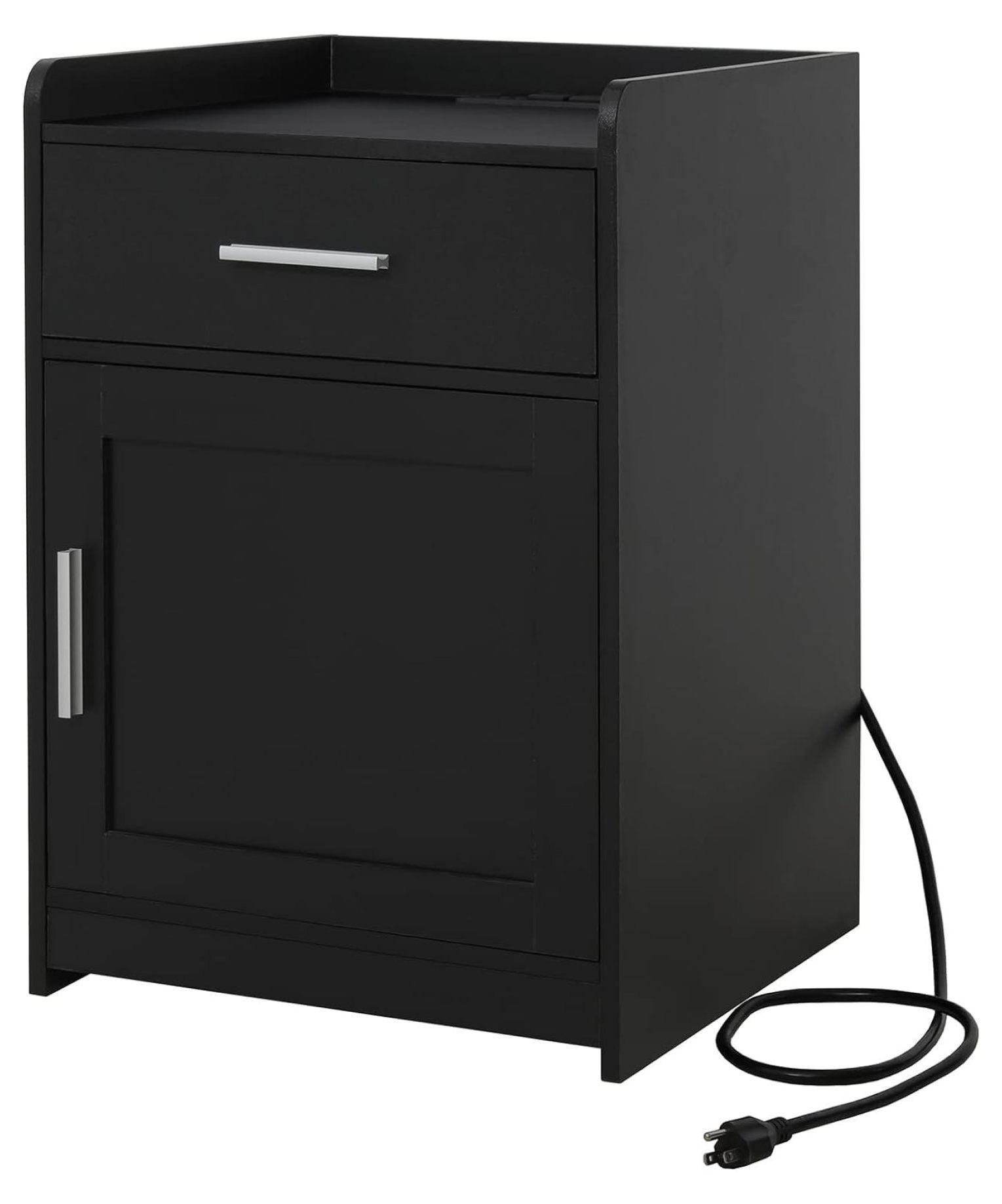 Drevy Nightstand Set of 2, with Charging Station, Bed Side Tables with ...