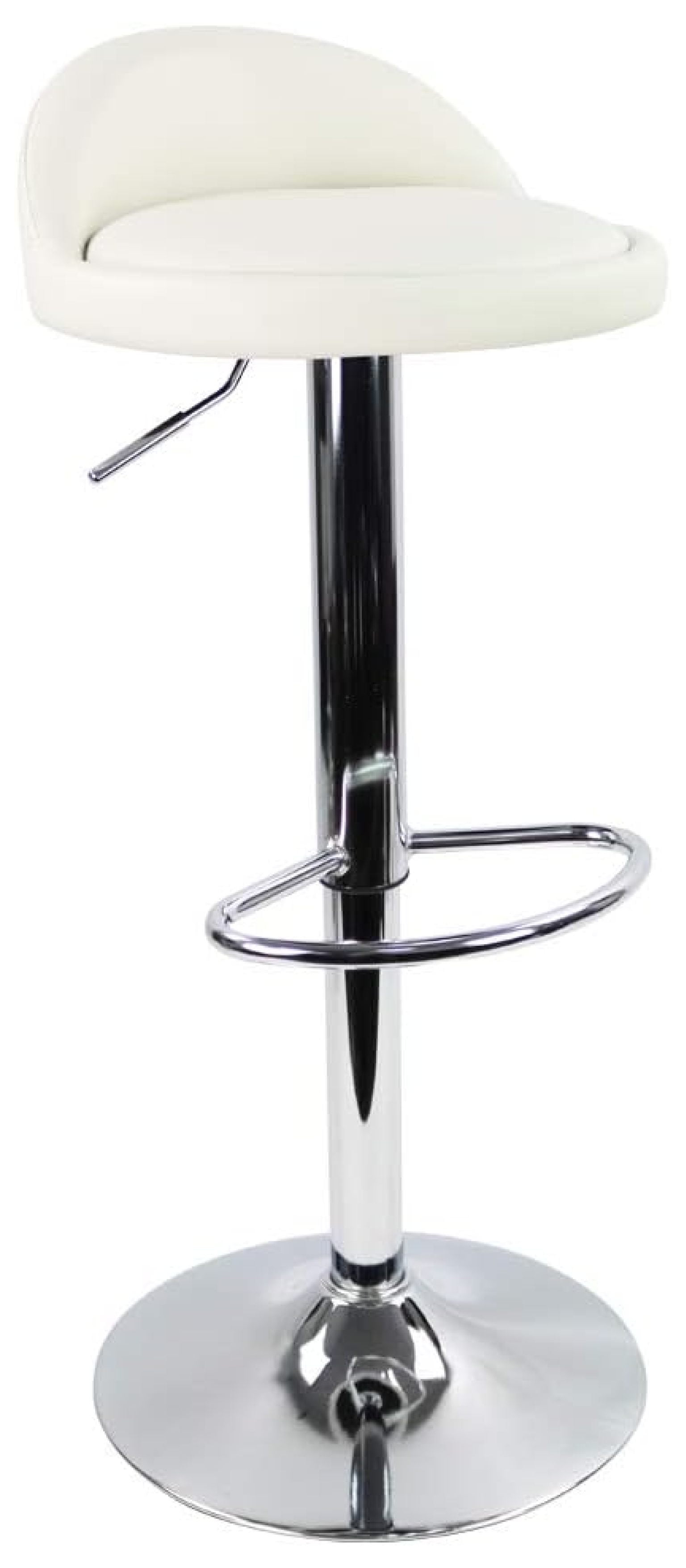 Drevy PU Leather Round Bar Stool with Back Rest Height Adjustable ...