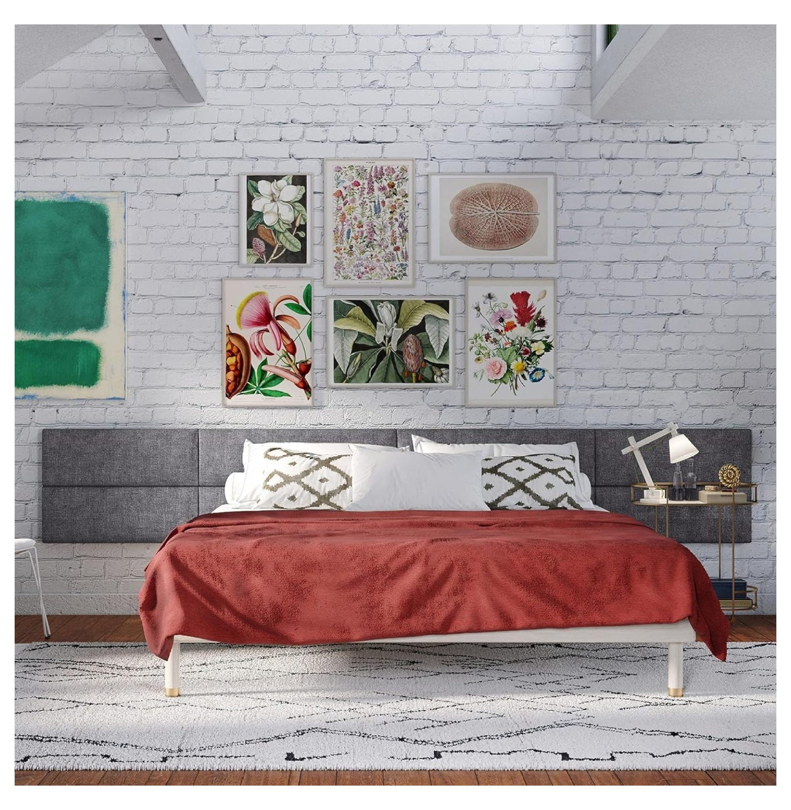 Drevy Panelist Modern Padded Headboard – Set of 4 Wall Mounted Panels ...