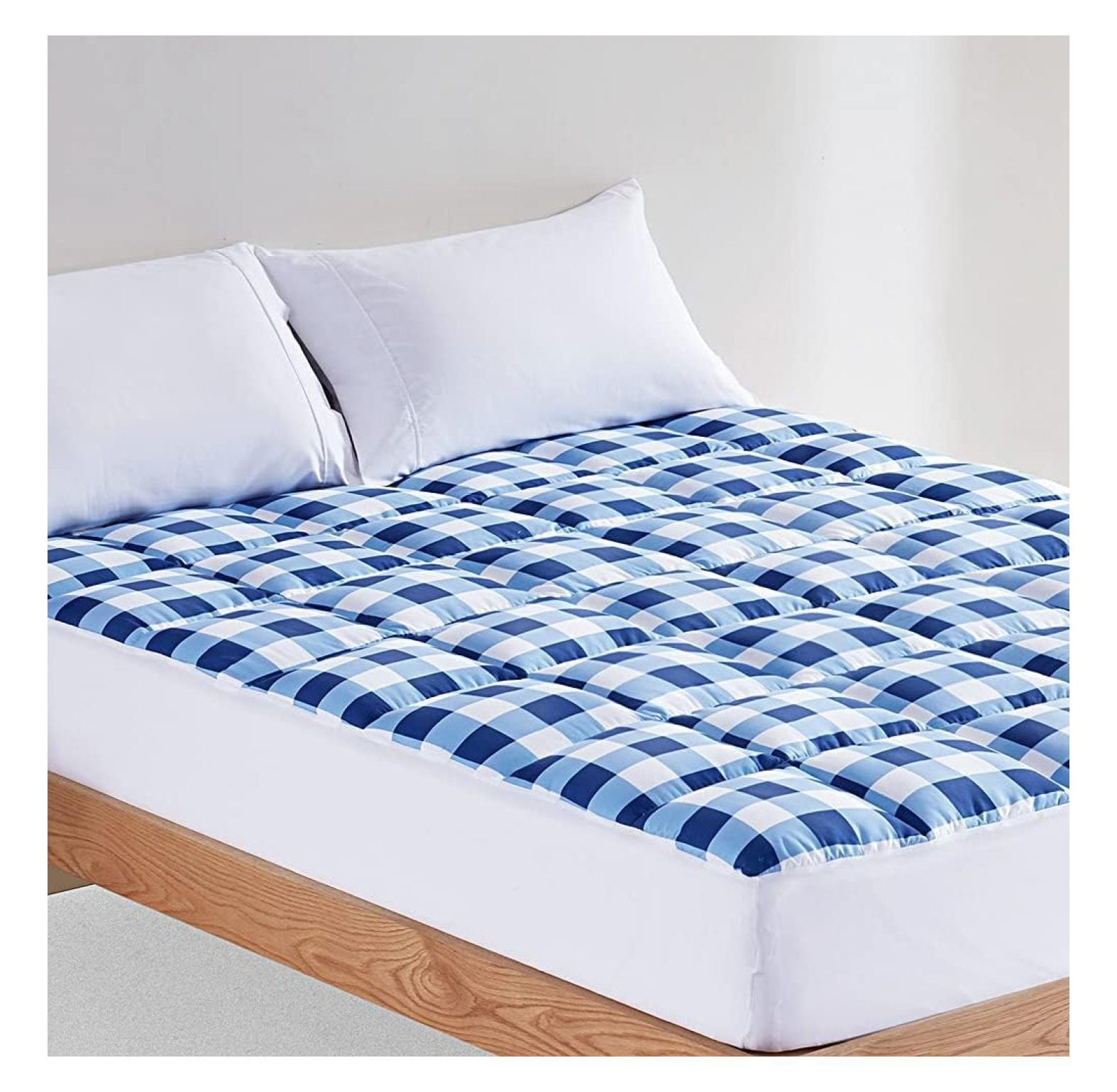 Drevy Plaid Queen Mattress Pad Quilted Breathable Mattress Cover ...
