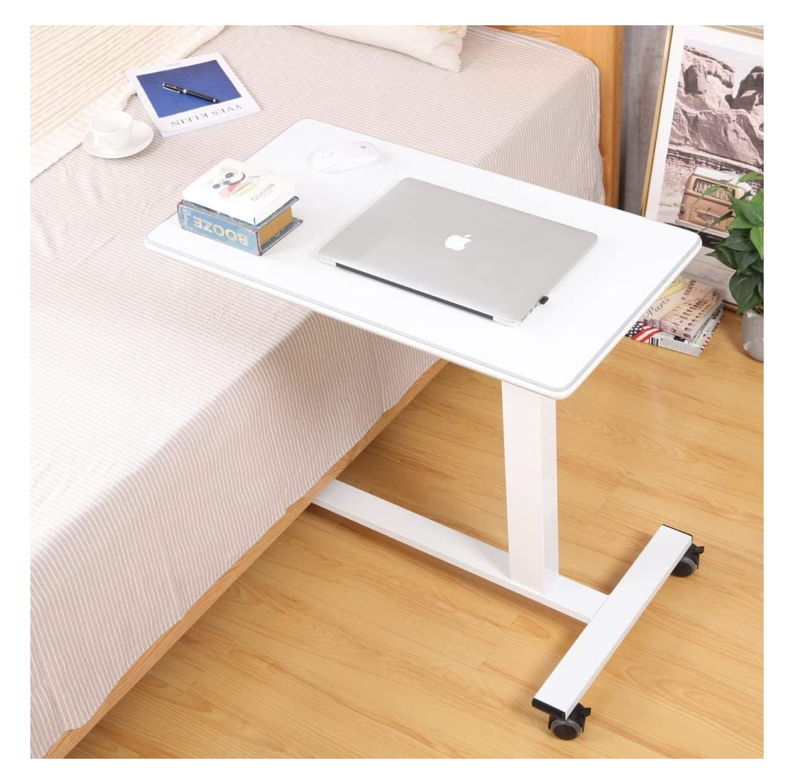 Drevy Pneumatic Adjustable Overbed Table with Gas Spring Riser ...
