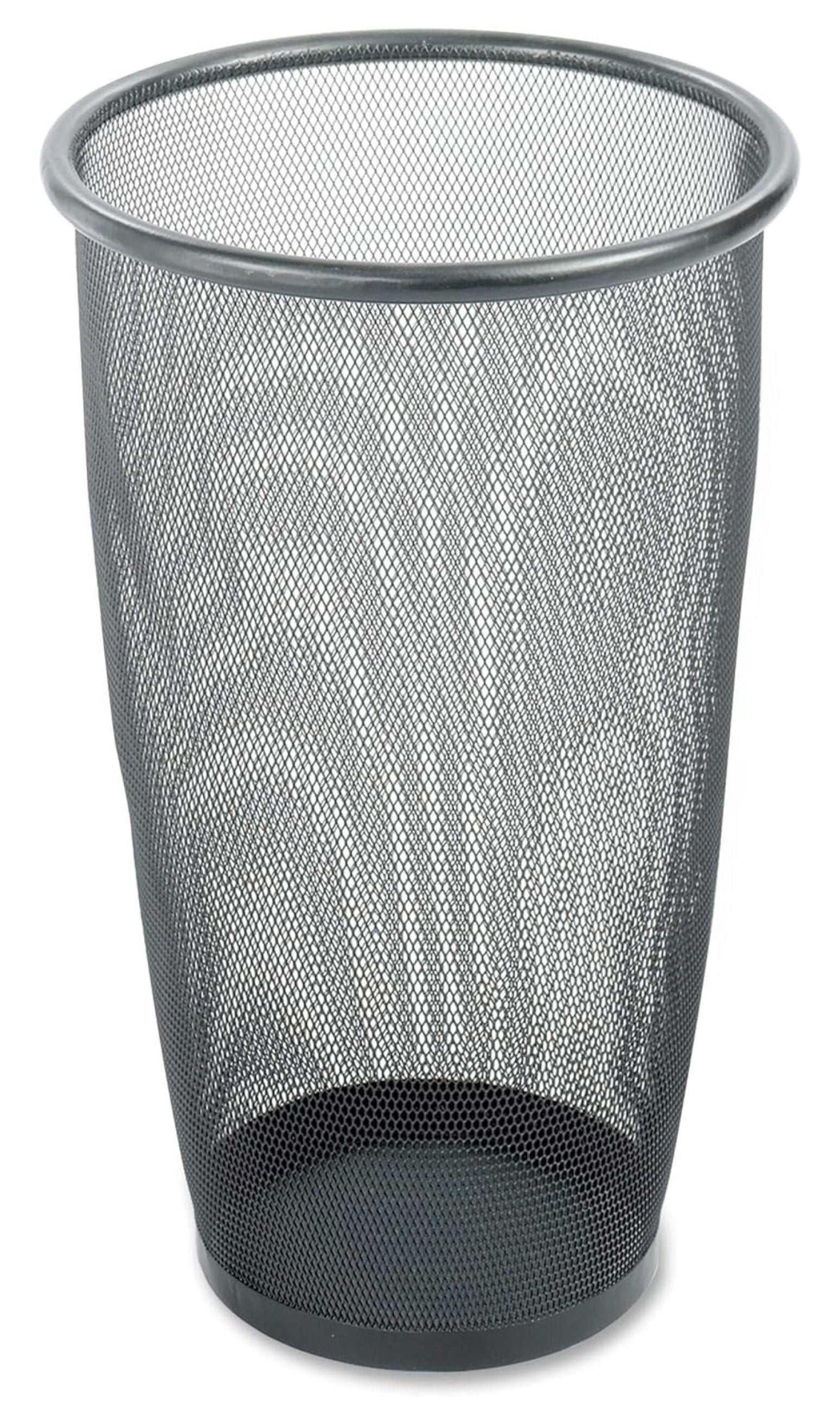Drevy Products Onyx Mesh Large Round Wastebasket, 9 Gallon, Black ...