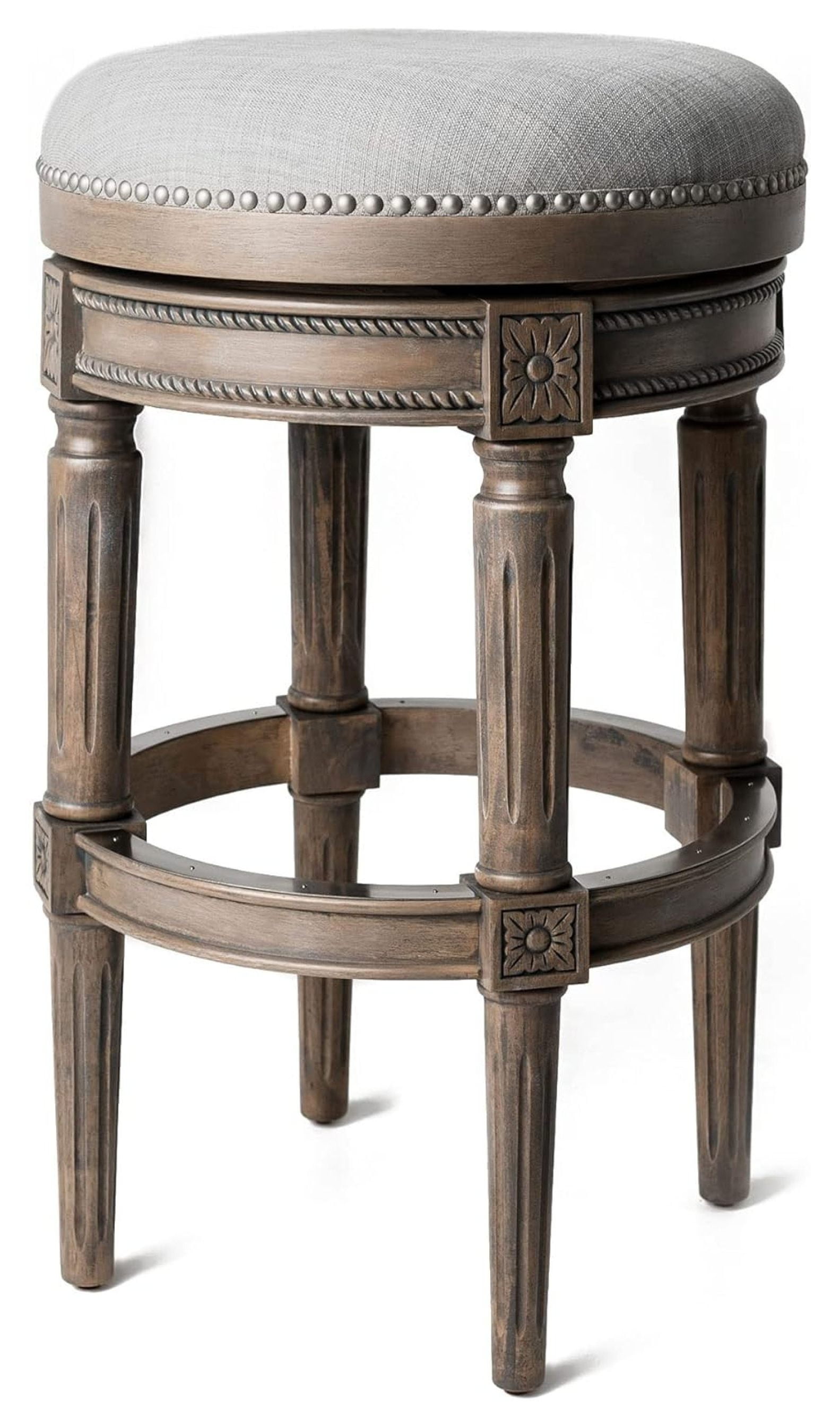 Drevy Pullman Wooden Kitchen Bar Height Stool 30" with 360 Degrees ...
