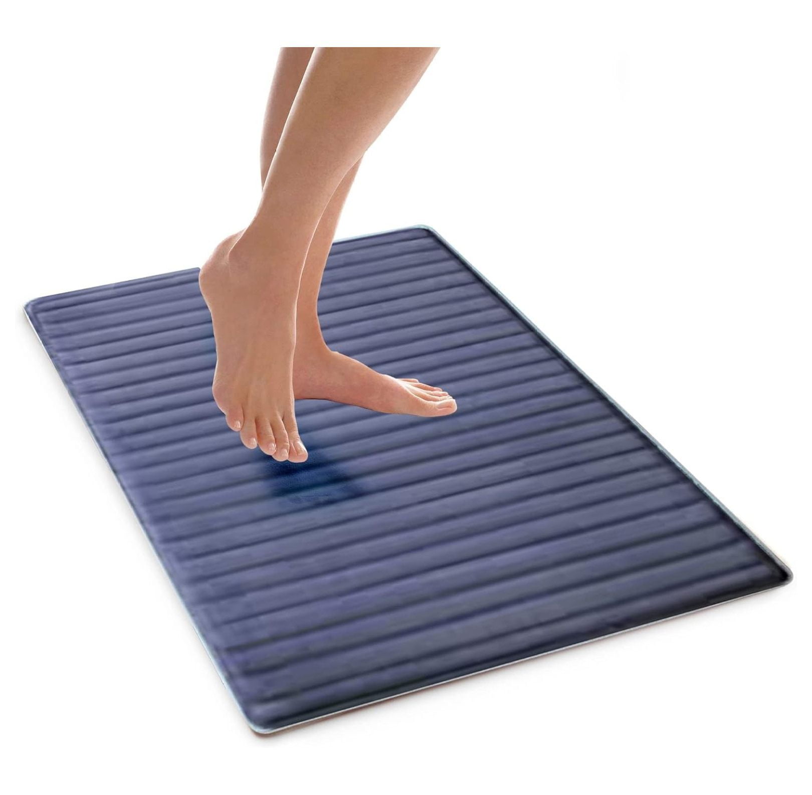 Drevy Quick Drying Channel Bath Mat for Bathroom, Memory Foam Bathroom ...