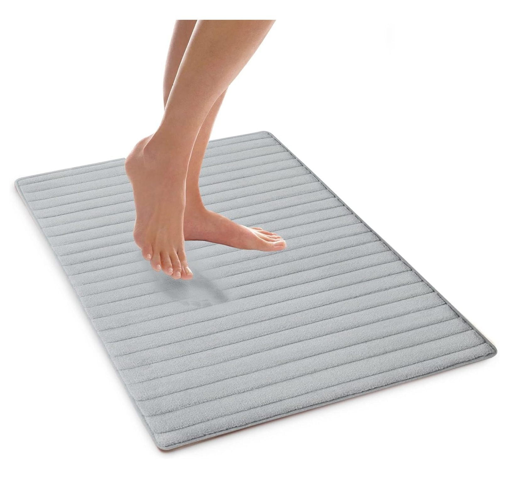 Drevy Quick Drying Channel Bath Mat for Bathroom, Memory Foam Bathroom ...