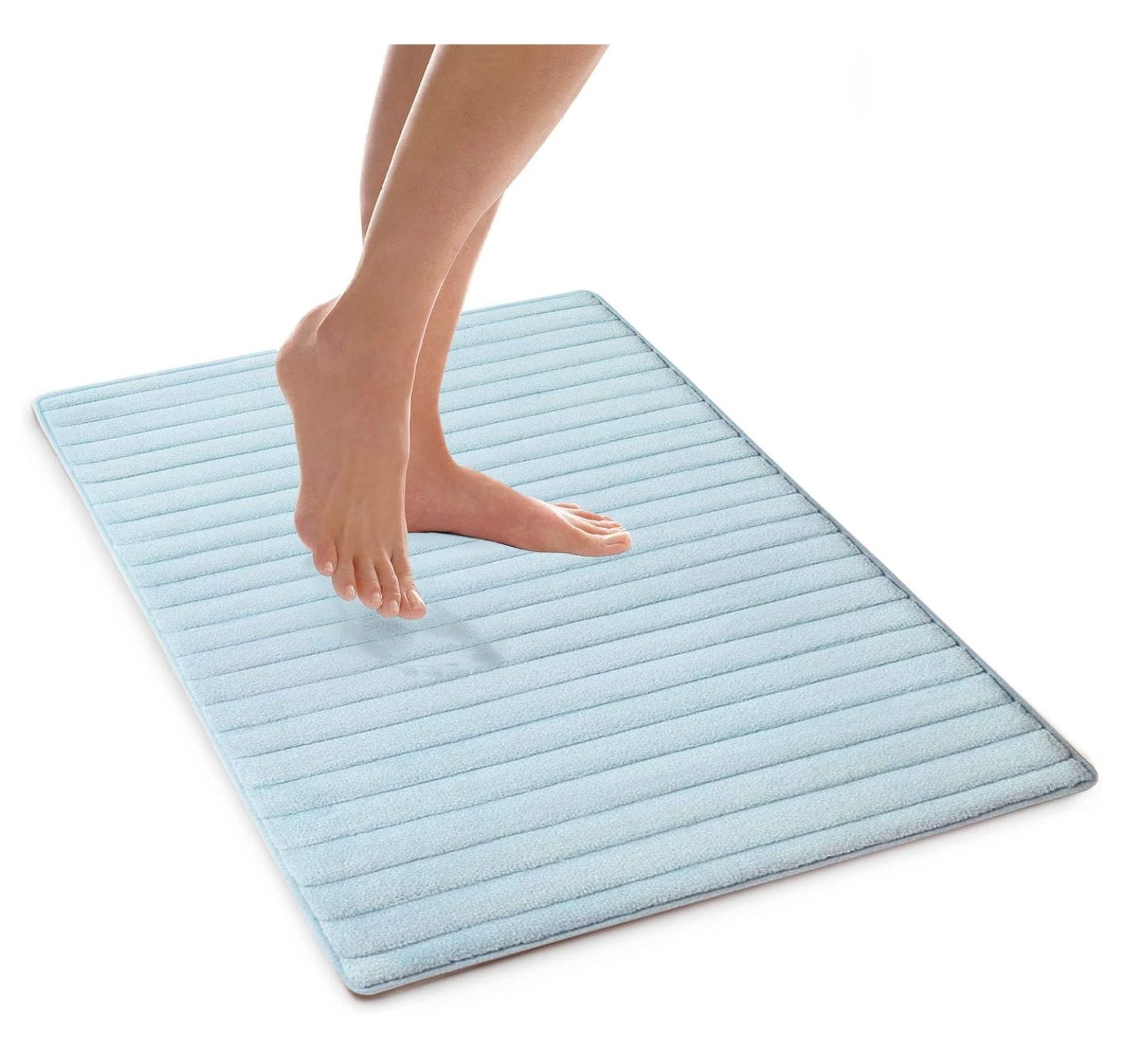 Drevy Quick Drying Channel Bath Mat for Bathroom, Memory Foam Bathroom ...