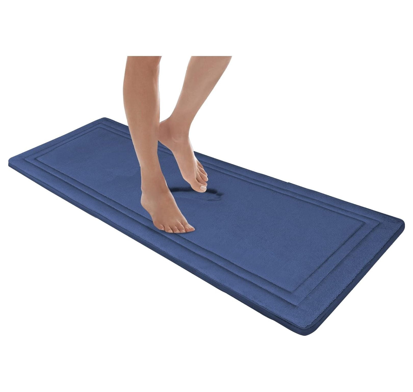 Drevy Quick Drying Memory Foam Framed Bath Mat with GripTex Skid ...