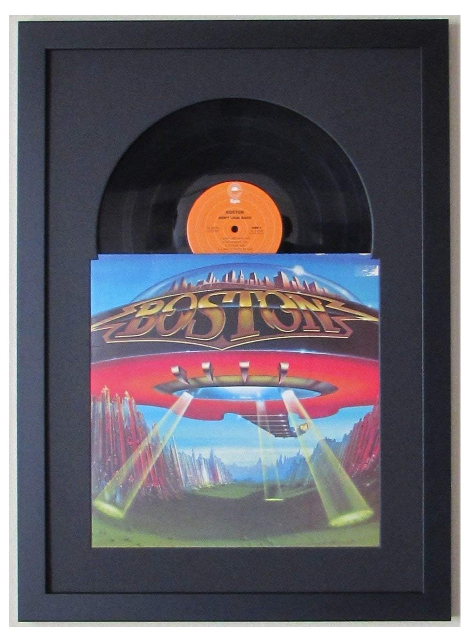 Drevy Record Album LP Frame Display Featuring Black Matting Juke Box ...