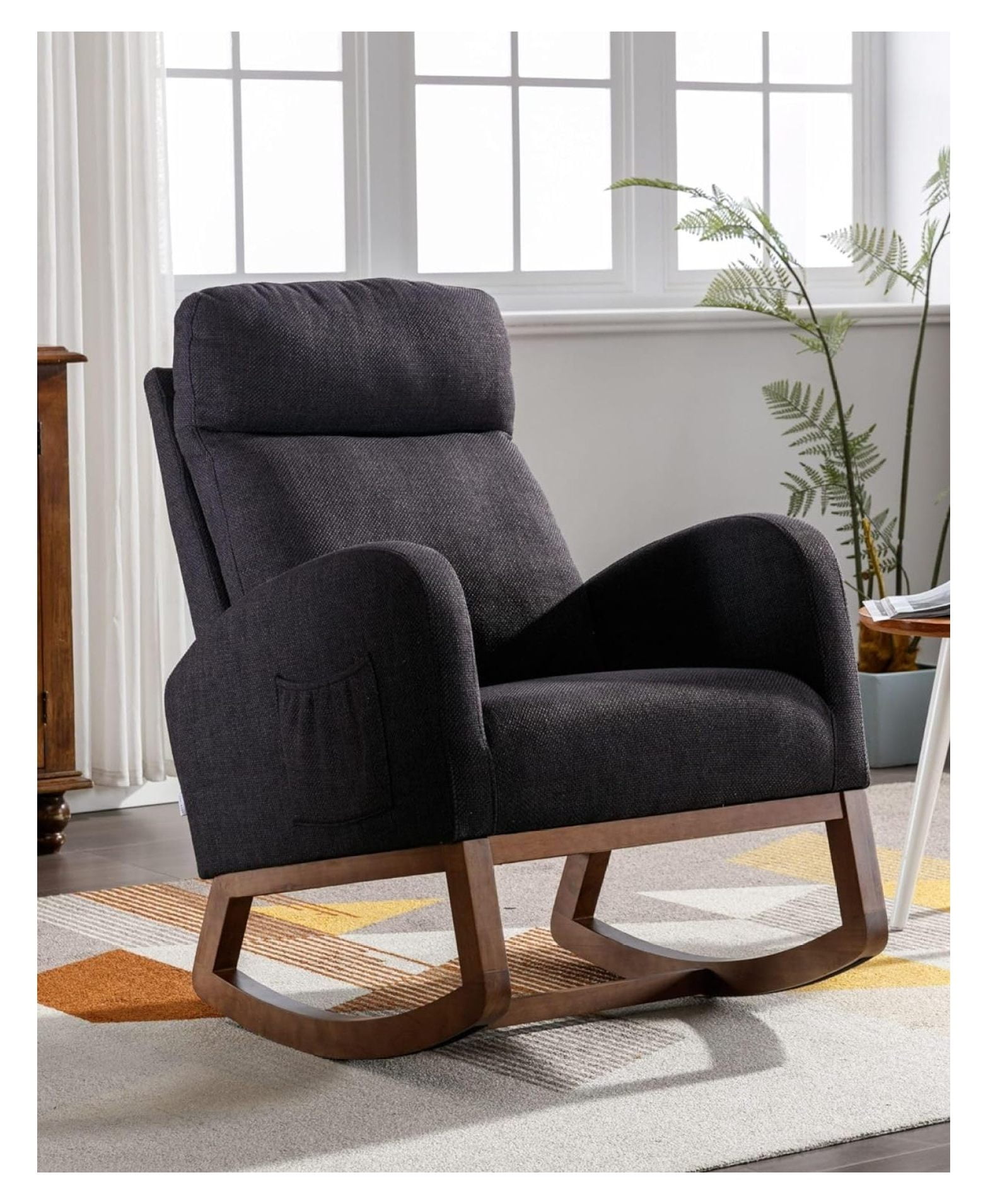 Drevy Rocking Accent Chair for Nursery, Upholstered Glider Nursery ...