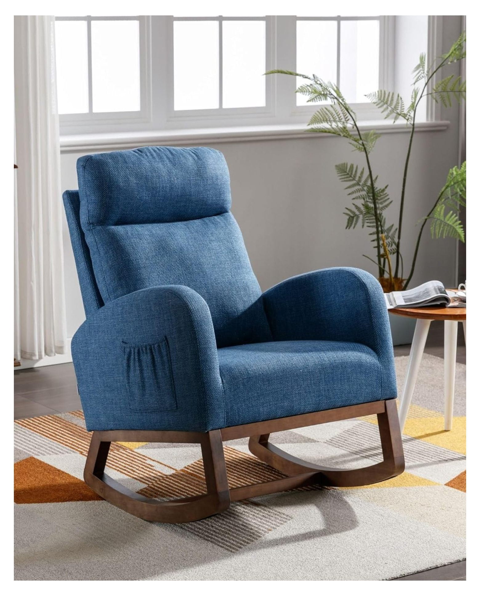 Drevy Rocking Accent Chair for Nursery, Upholstered Glider Nursery ...