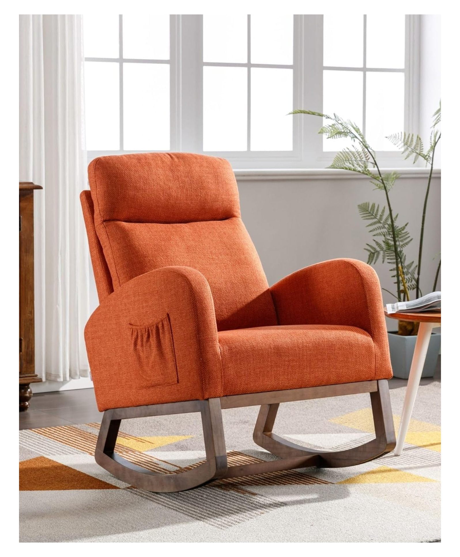Drevy Rocking Accent Chair for Nursery, Upholstered Glider Nursery ...