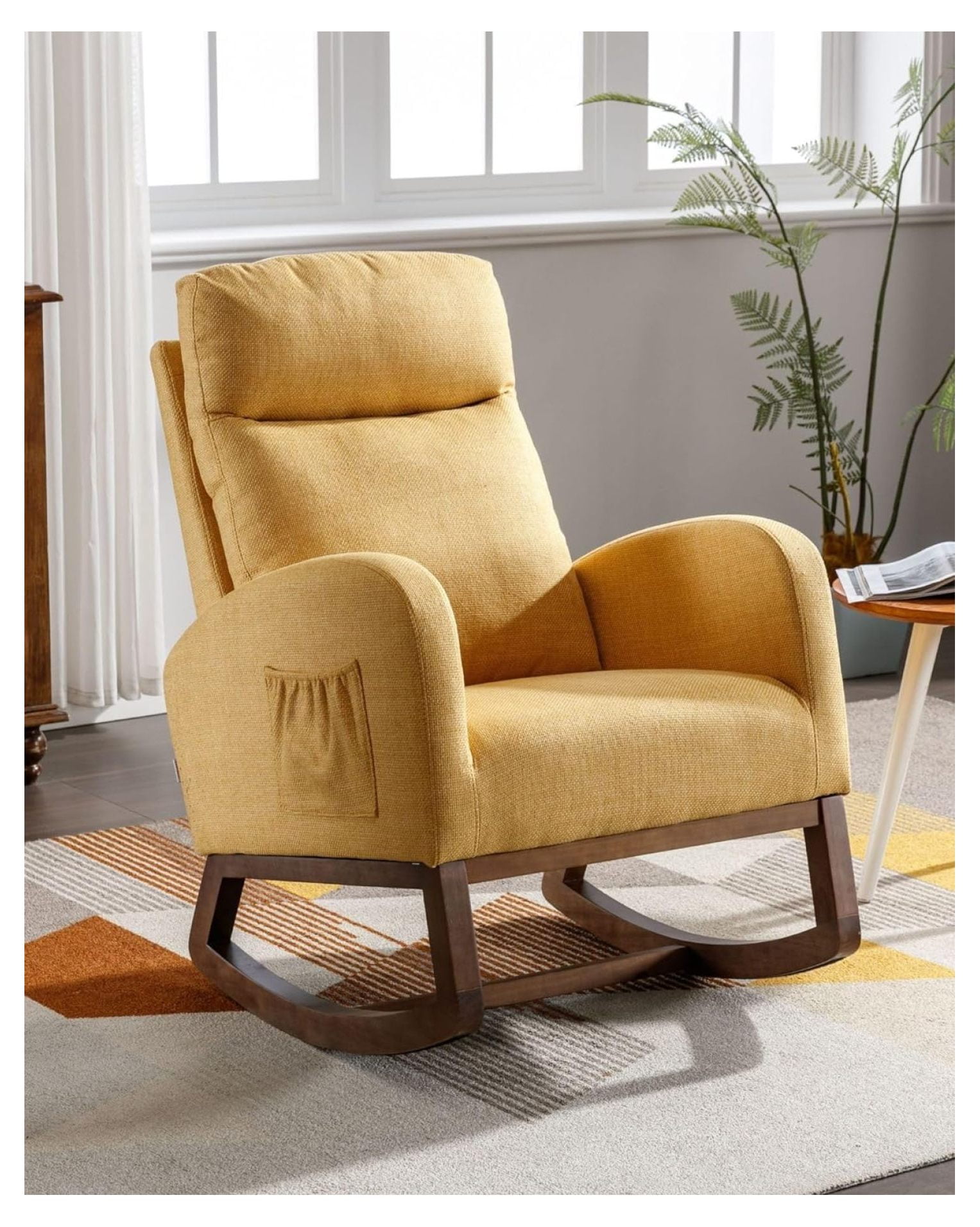 Drevy Rocking Accent Chair for Nursery, Upholstered Glider Nursery ...