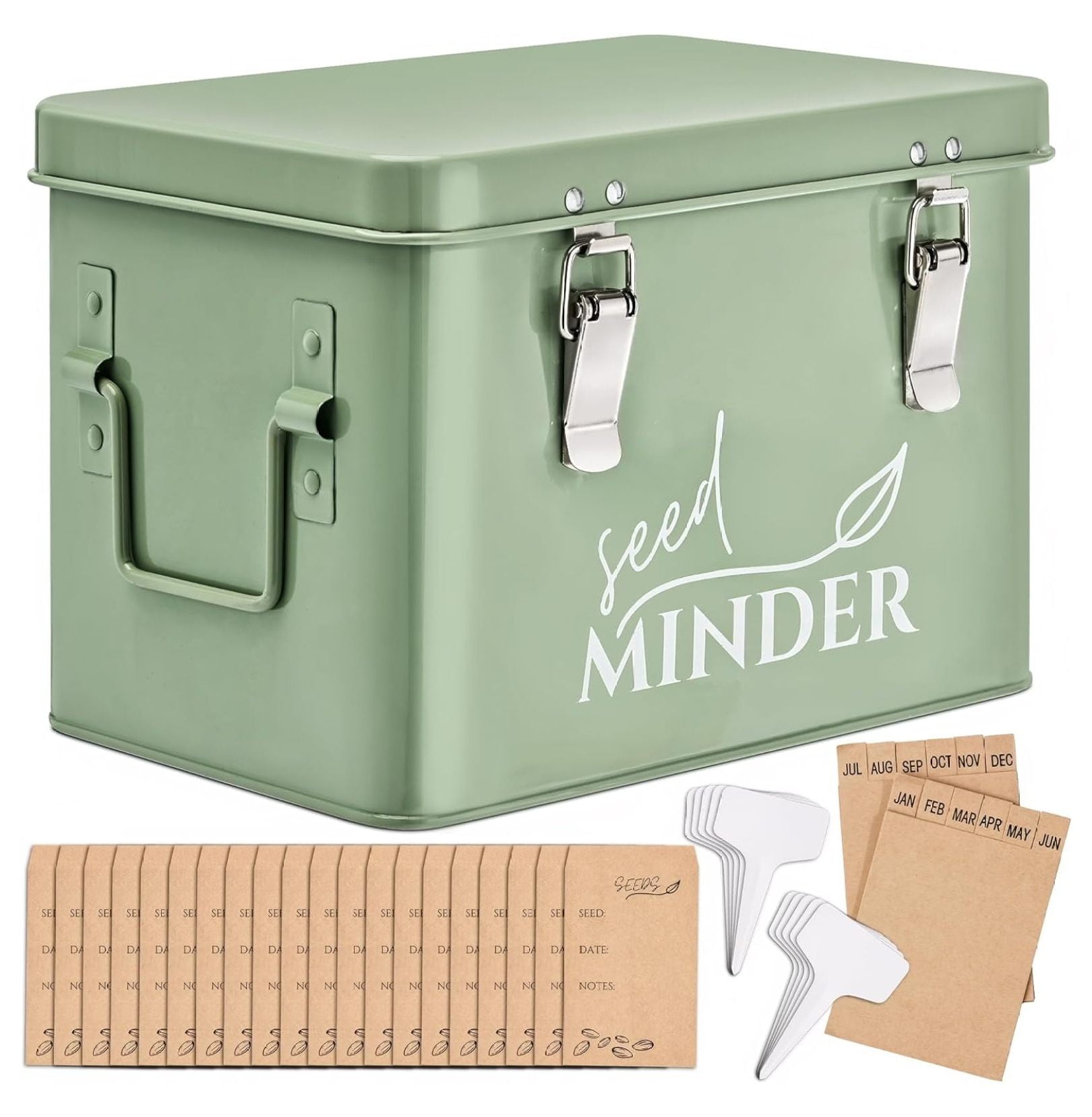 Drevy Seed Storage Box | Seed Storage Organizer | Complete with 20 Seed ...