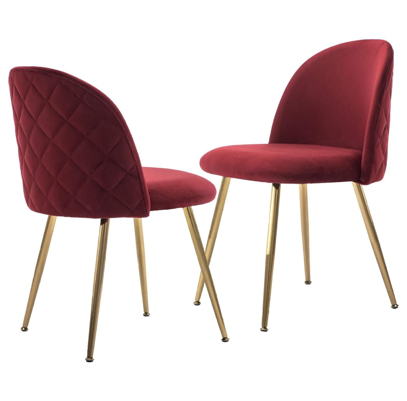 Drevy Set of 2 Velvet Dining Room Chairs, Velvet Fabric Upholstered ...
