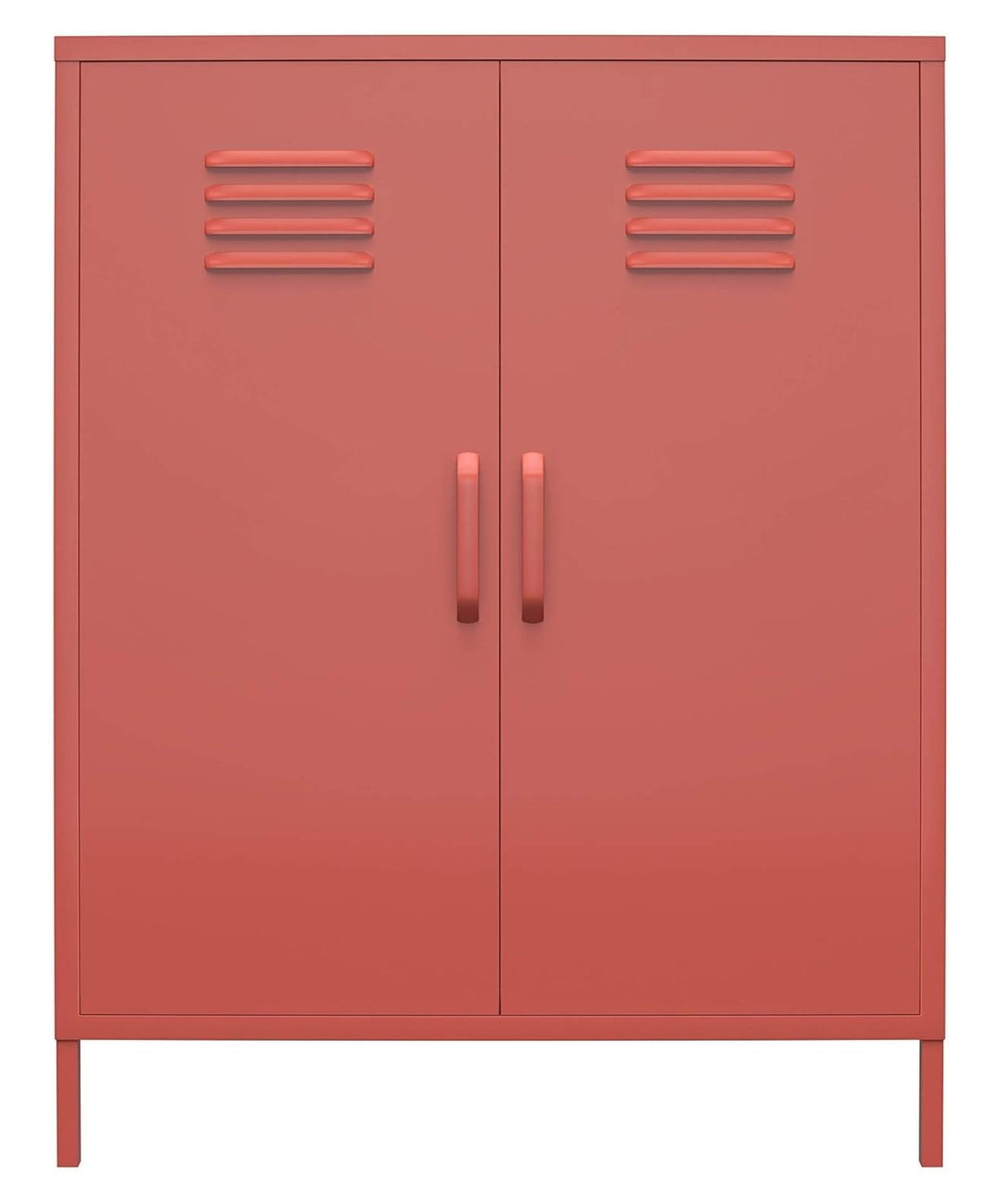 Drevy Shadwick 2 Door Metal Locker Accent Storage Cabinet, Terracotta ...