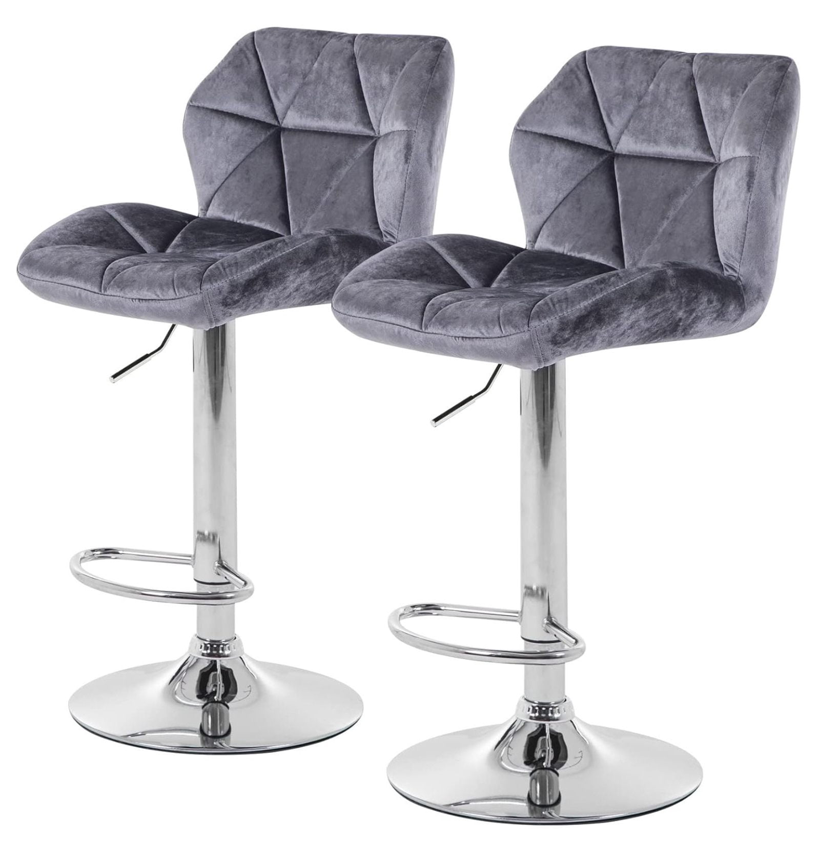 Drevy Shell Back Adjustable Swivel Bar Stools, Black(Set of 2 ...