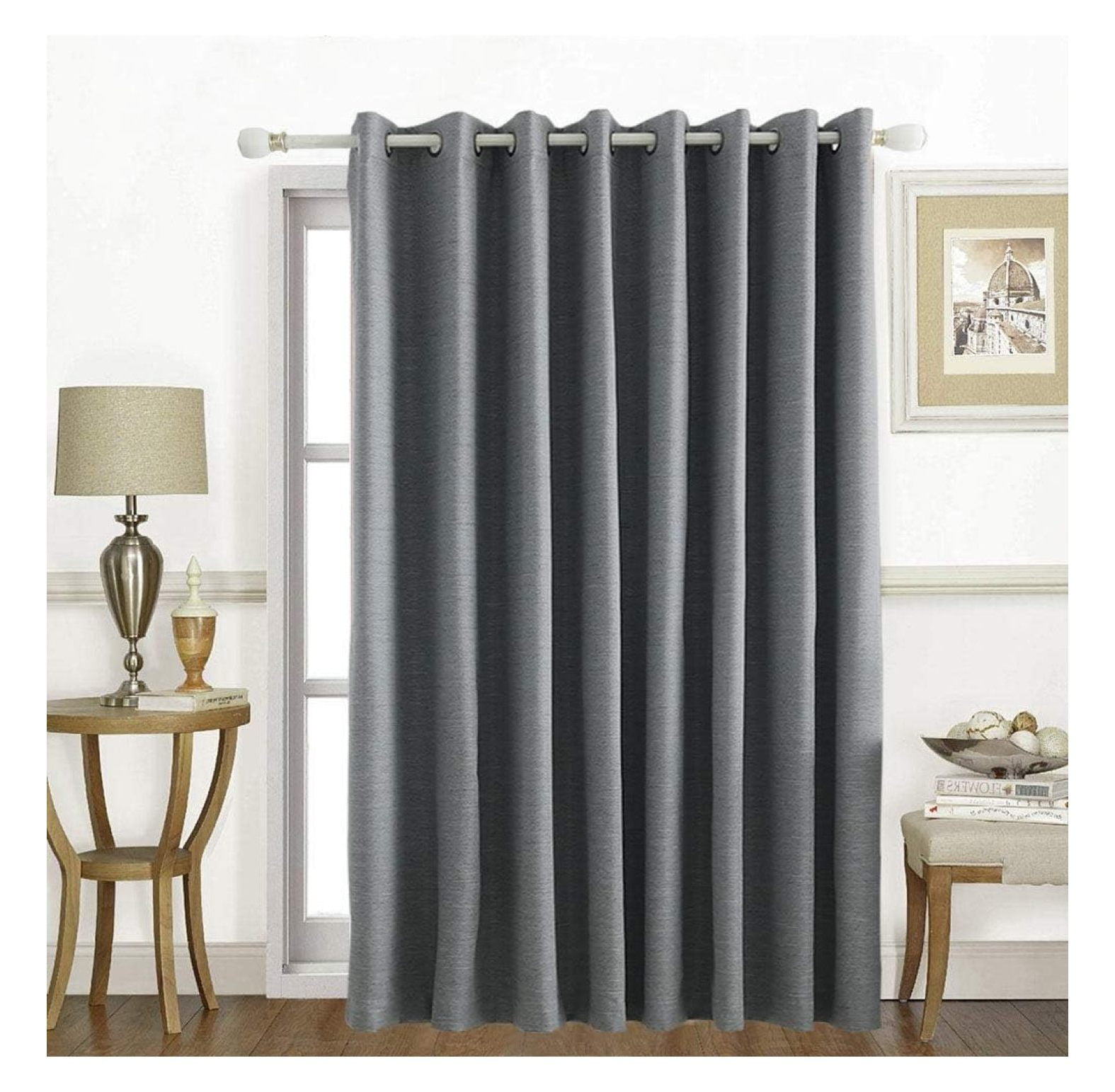 Drevy Slinding Glass Door Curtains, Blackout Extra Wide Patio Curtain ...