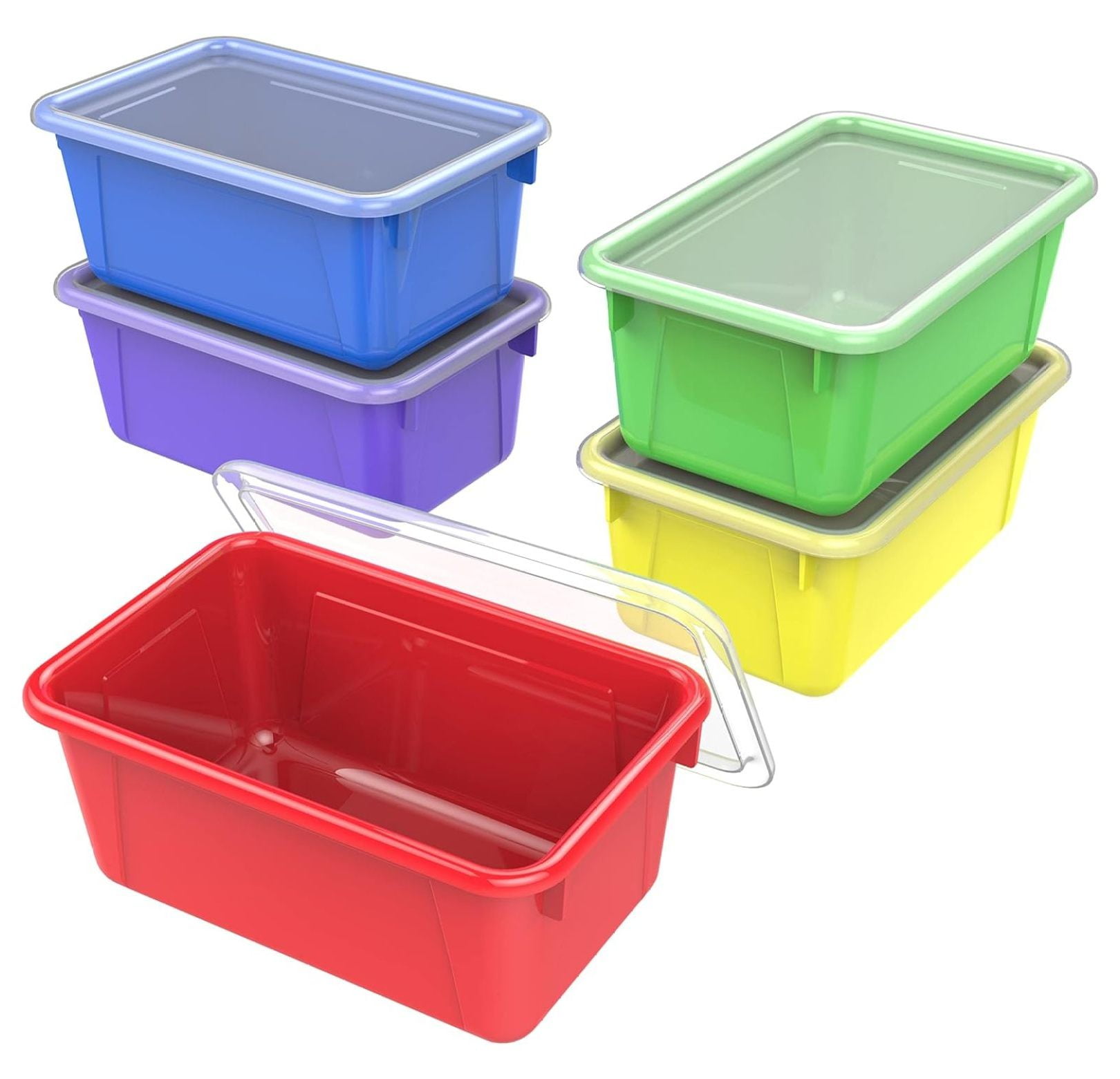 Drevy Small Cubby Bins – Plastic Storage Containers for Classroom with ...