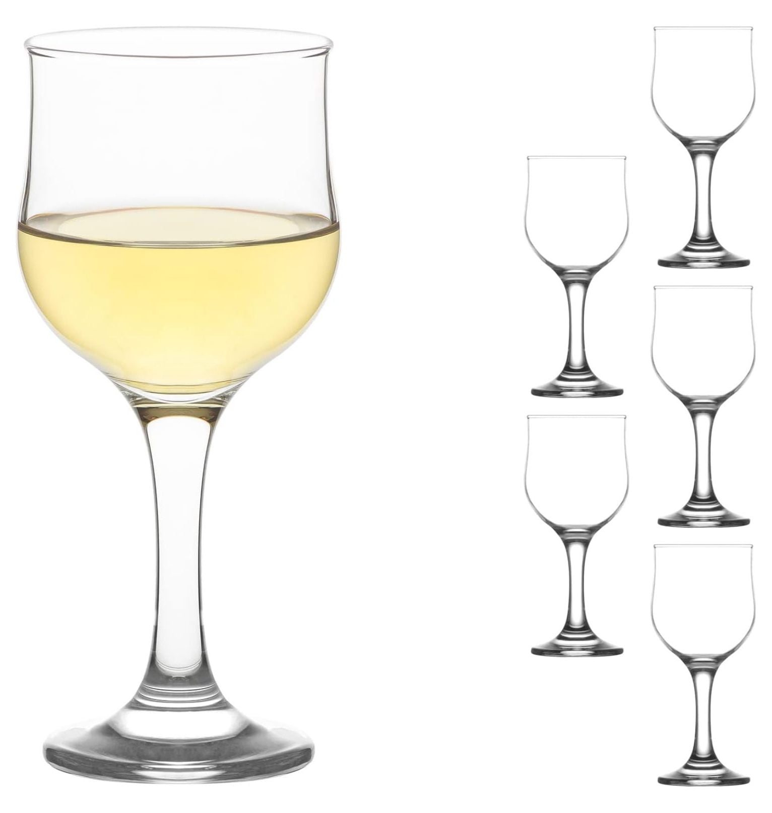 Drevy Small Premium Wine Glasses Set of 6 - Clear White Wine Glasses 8 ...