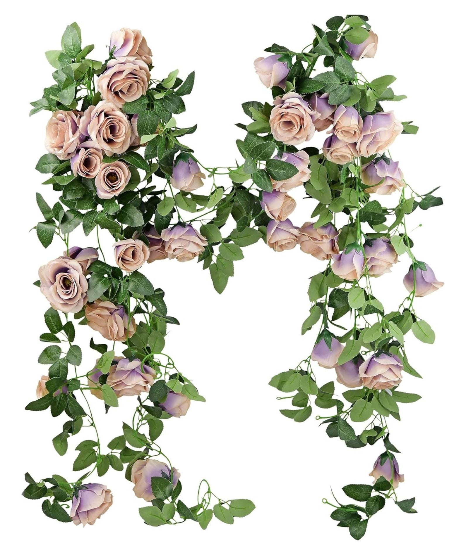 Drevy Smoky Purple Rose Silk Flower Artificial Flowers Decoration ...