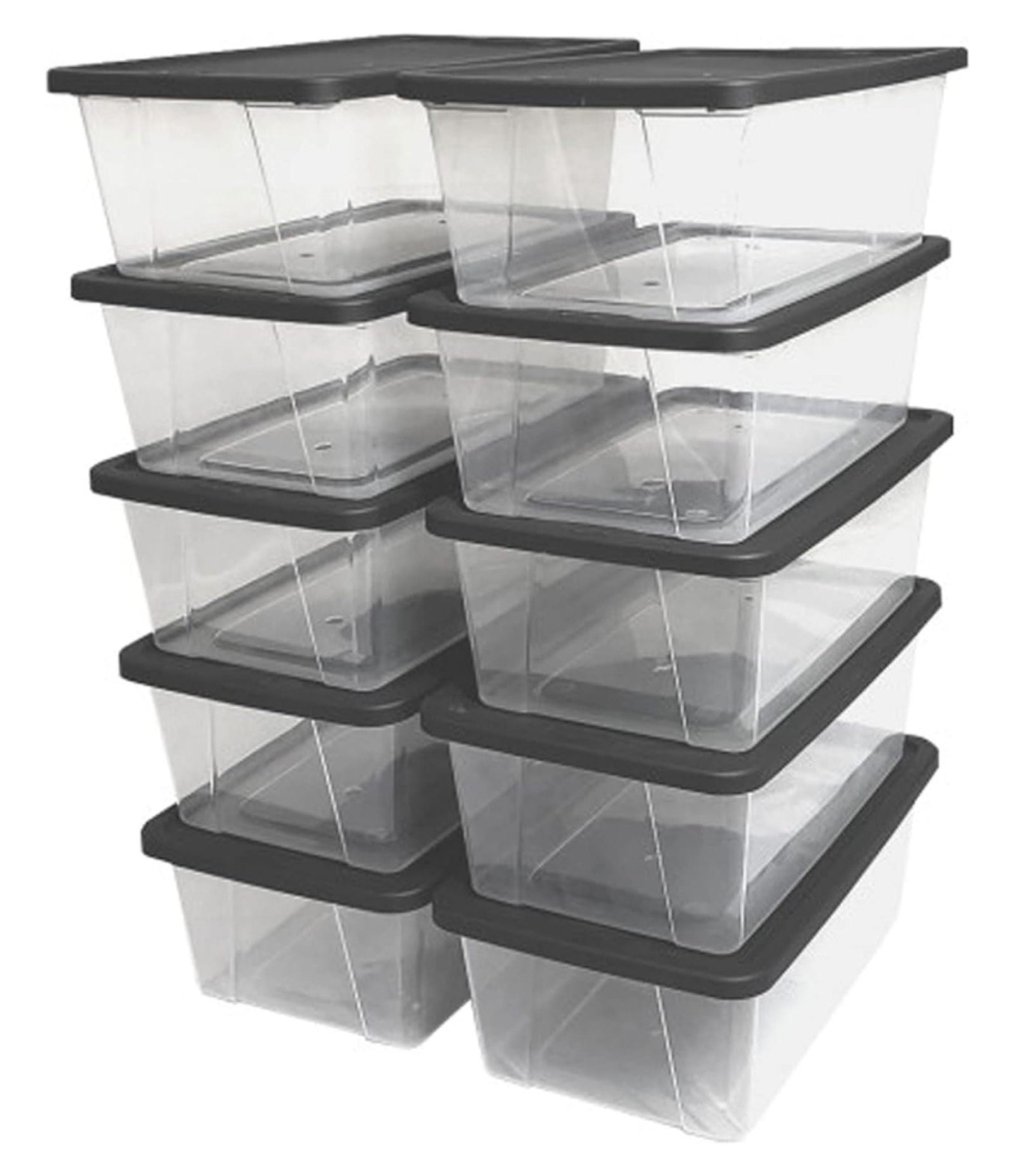 Drevy Snaplock Stackable 6 Quart Clear Organizer Storage Container Bin ...