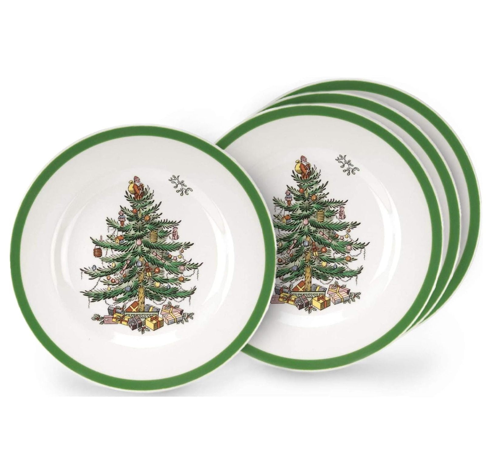 Drevy Spode Christmas Tree Dinner Plates | set of 4 Dinner Plates with ...