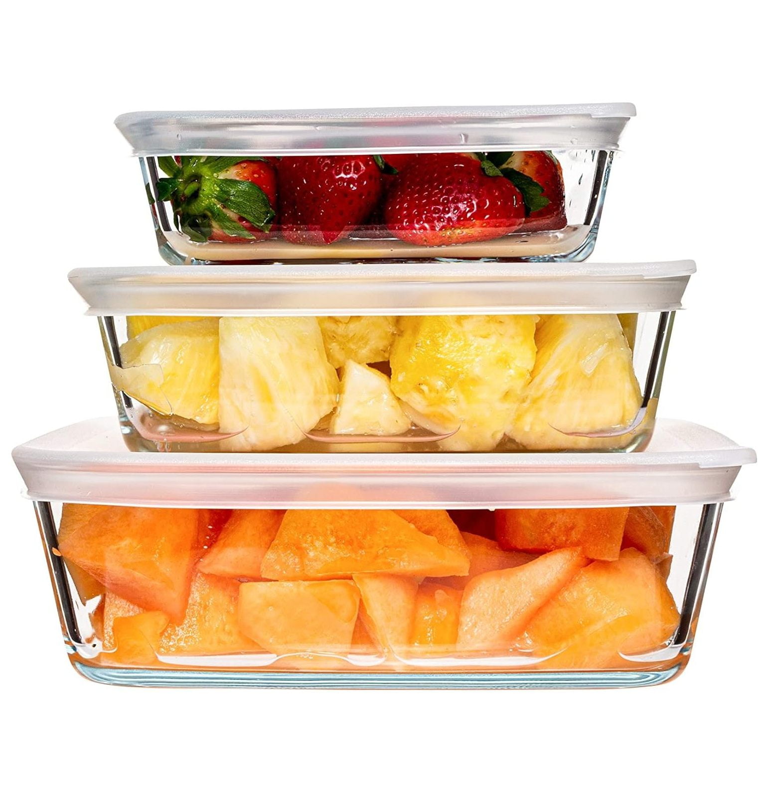 Drevy Square Glass Containers With Lids: Meal Prep Container Glass ...