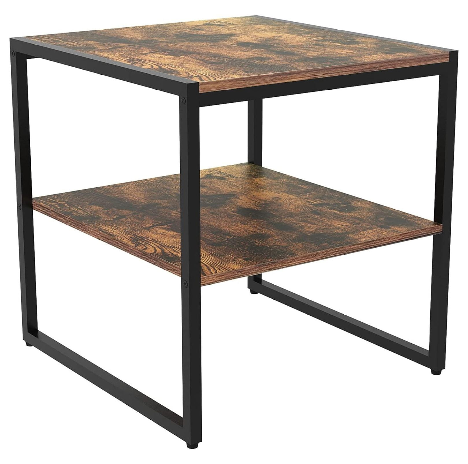 Drevy Square Side Table, 20 Inch End Table, 2 Tiers Square End Table ...