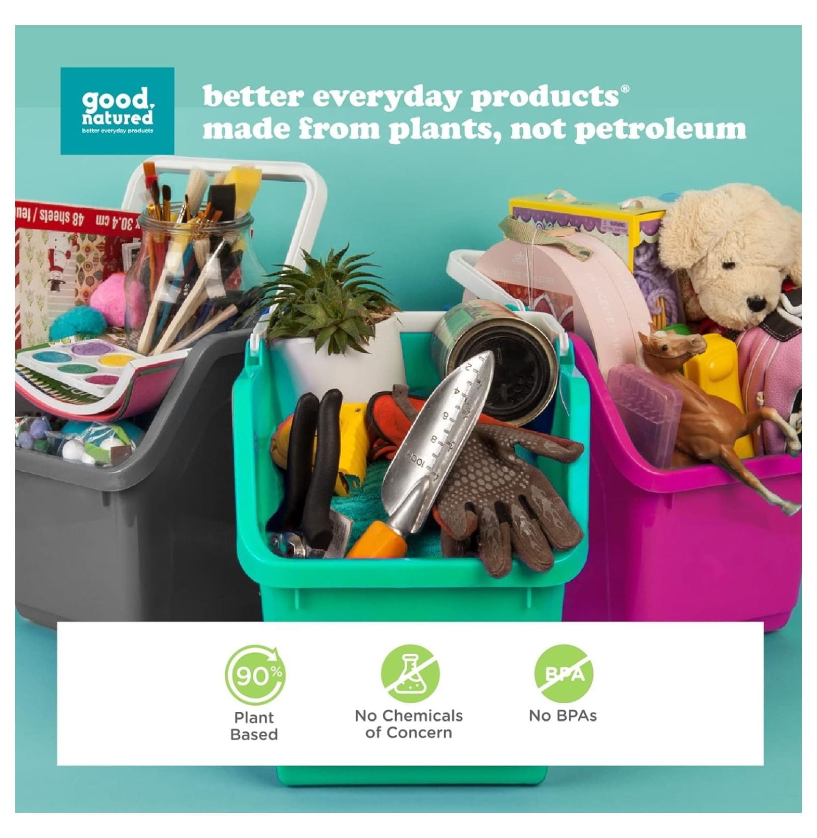 Drevy Stackable Recycle Bin with Handle, 2-Pack, 3 Gallon - Ideal for ...