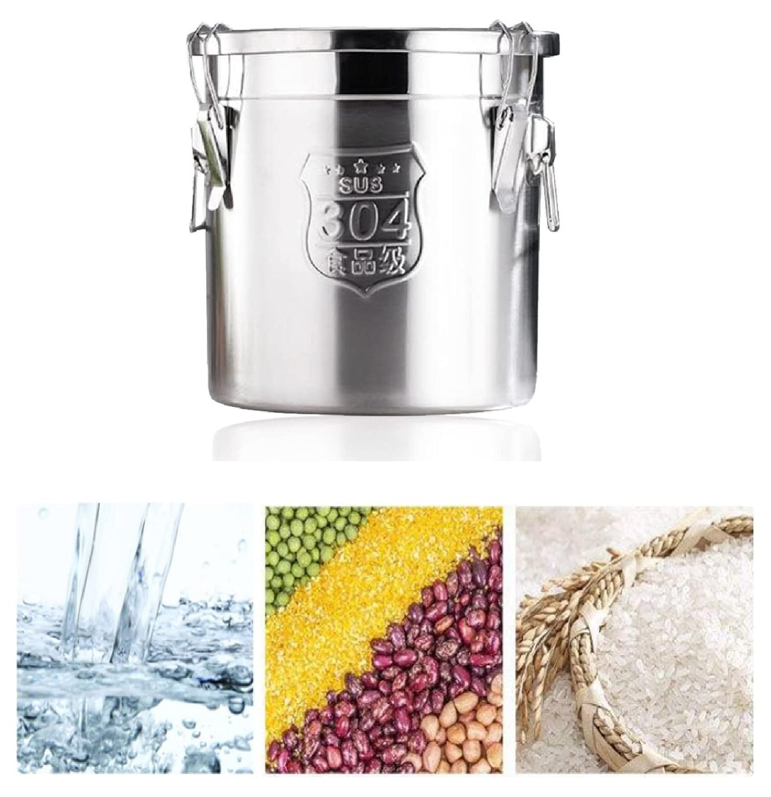 Drevy Stainless Steel Airtight Canister, Cereal Container with Airtight ...