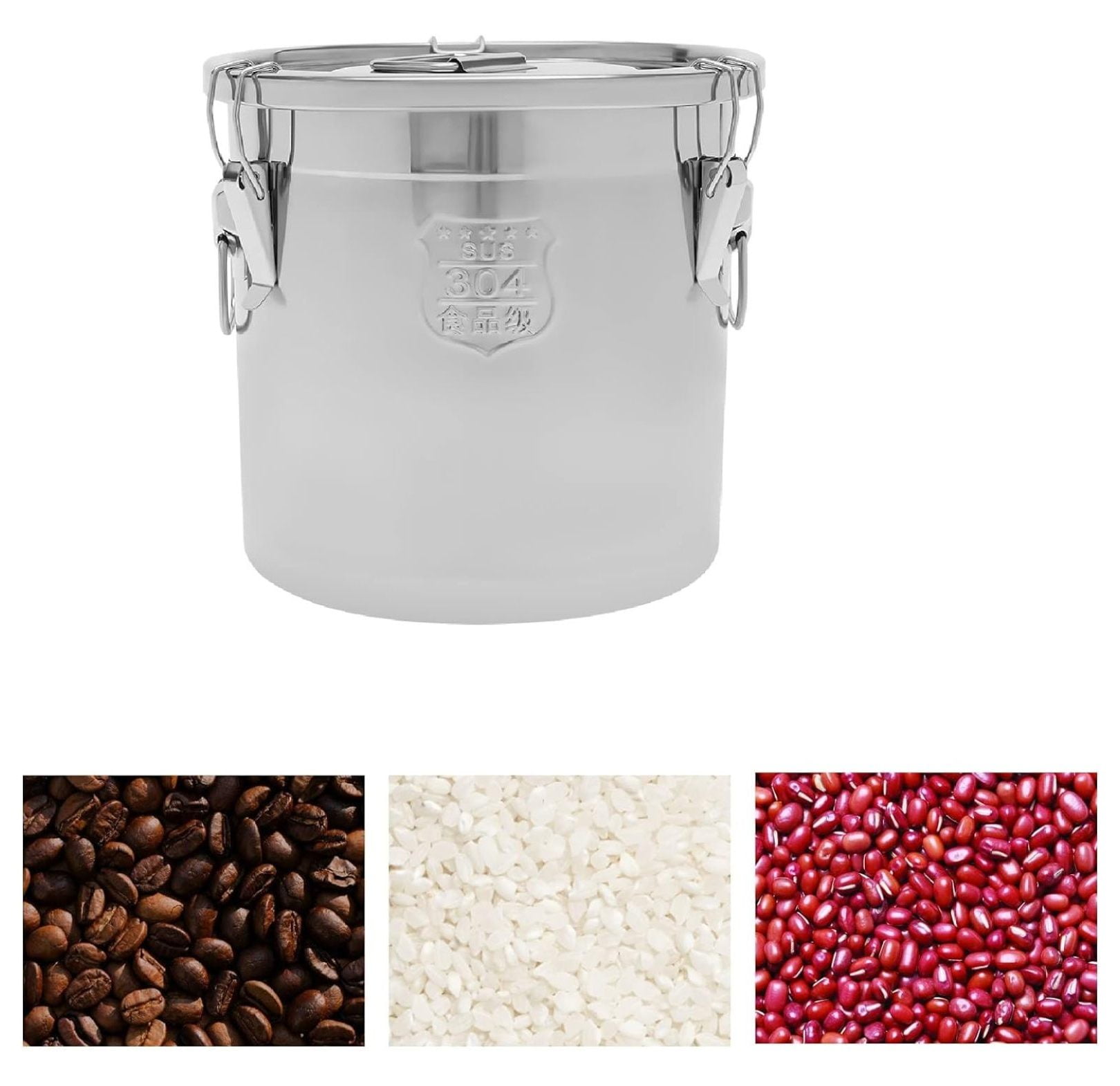 Drevy Stainless Steel Airtight Canister, Cereal Container with Airtight ...