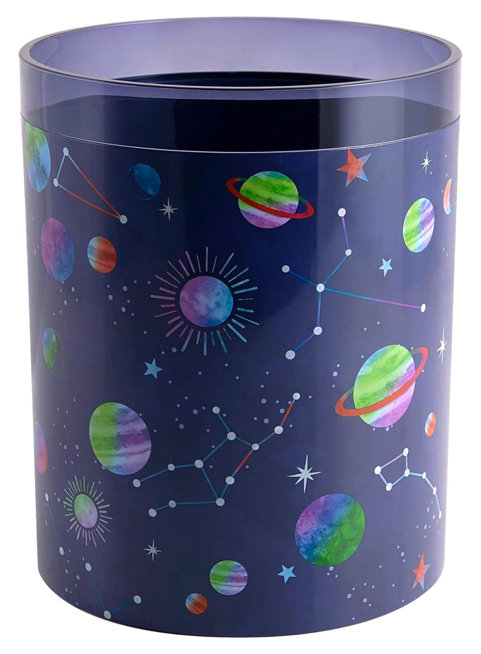 Drevy Starry Night Plastic Wastebasket/Trash Can 1.61 Gallons - Walmart.com