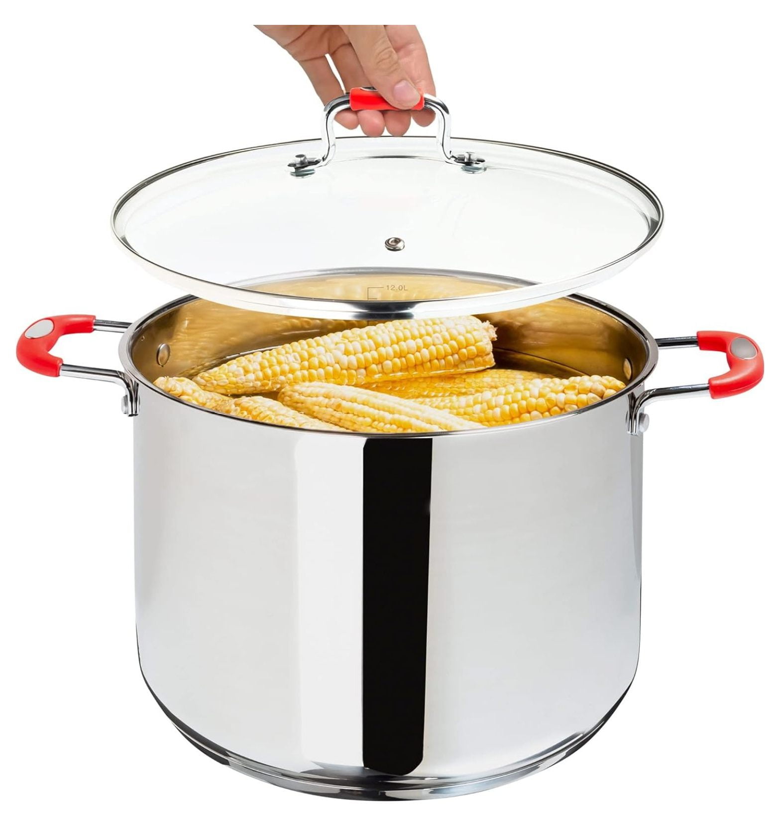 Drevy Stock Pot, Large Stainless Steel 12.5 Quart StockPot, Large ...
