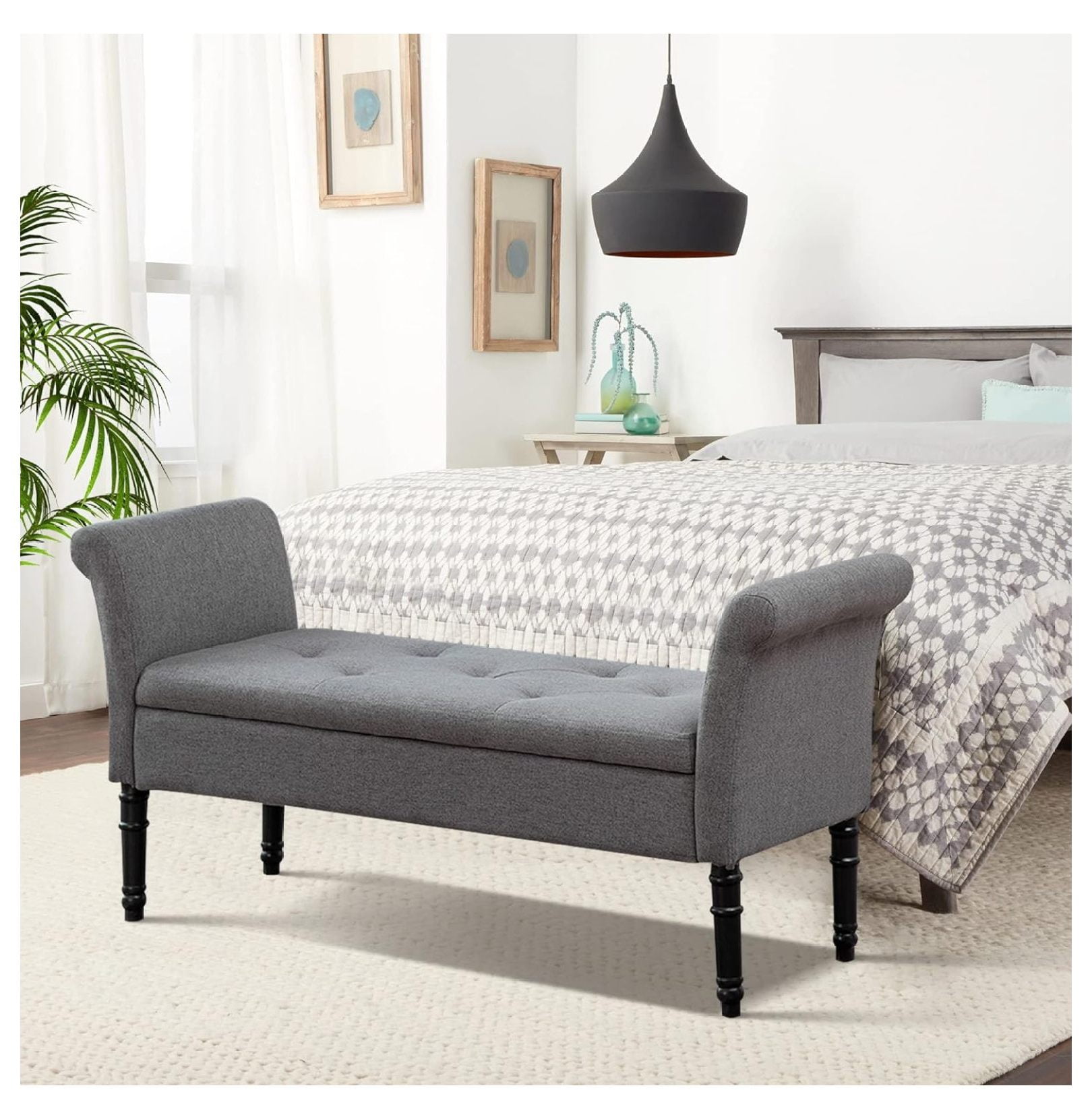 Drevy Storage Ottoman Bench Bedroom Bench Bed Entryway Hallway Chest ...