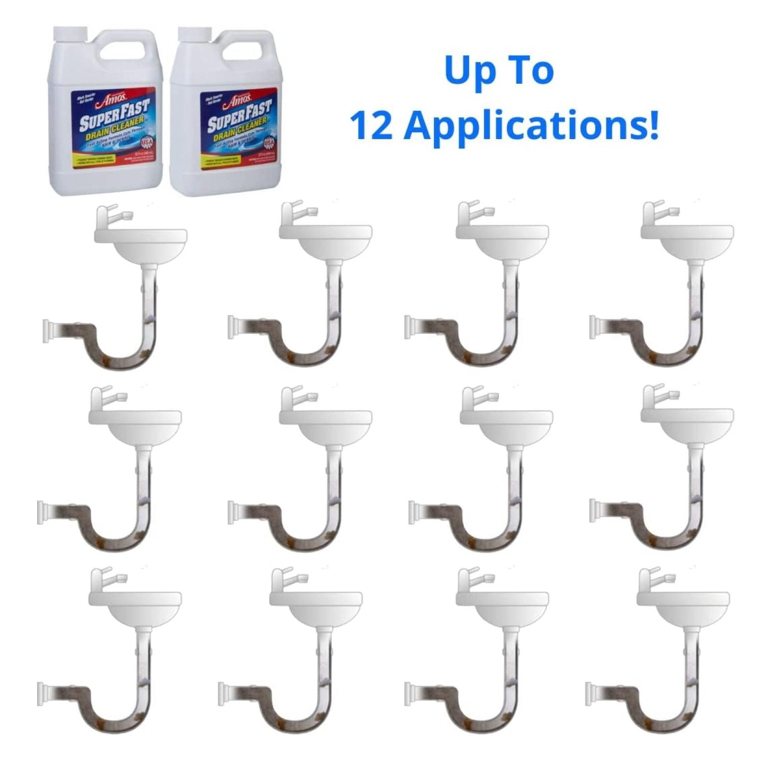 Drevy' Superfast Drain Cleaner 2 Pack Dissolve Hair, Grease, Food ...