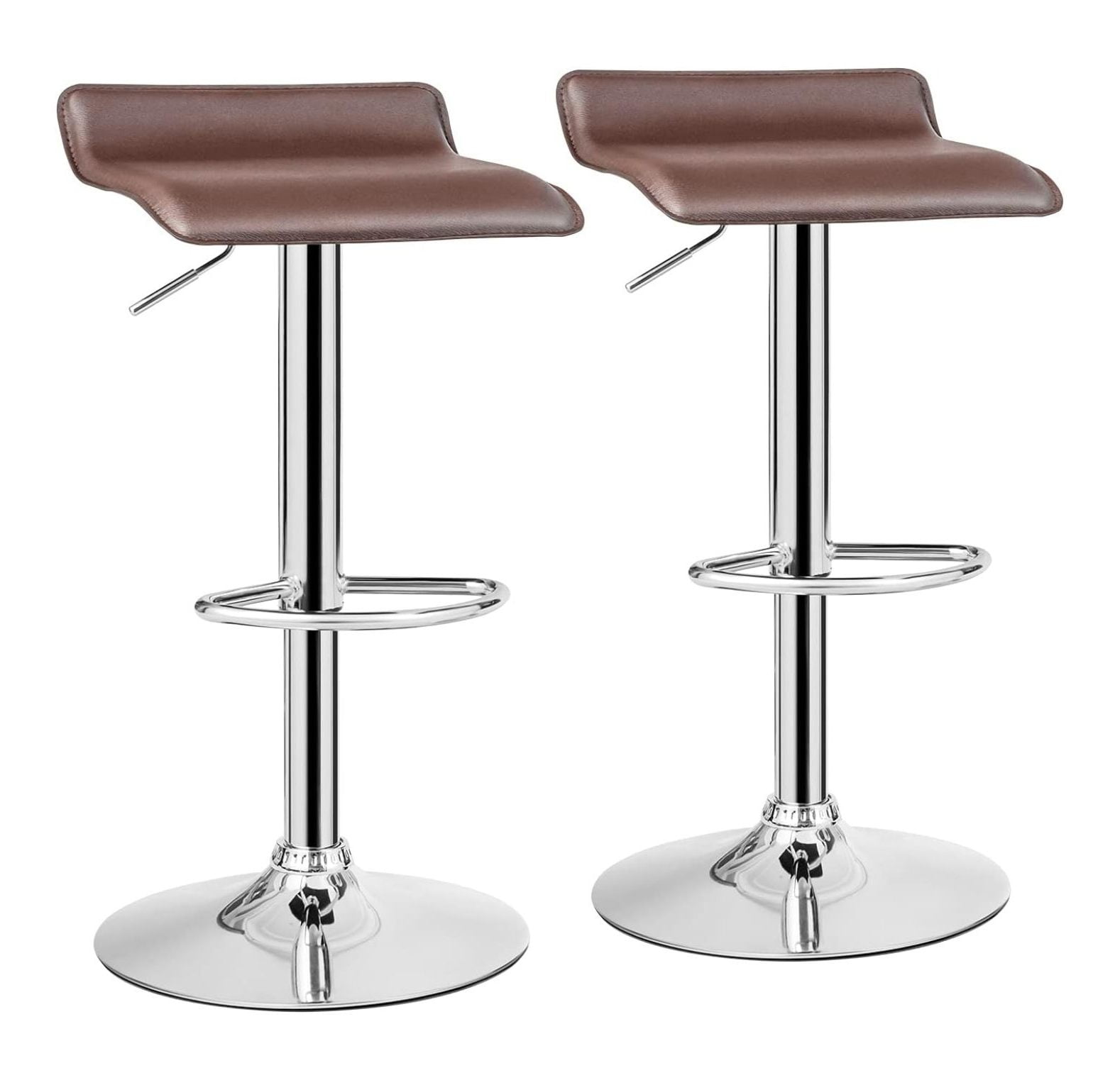 Drevy Swivel Bar Stools Adjustable Contemporary Modern Design Chrome ...