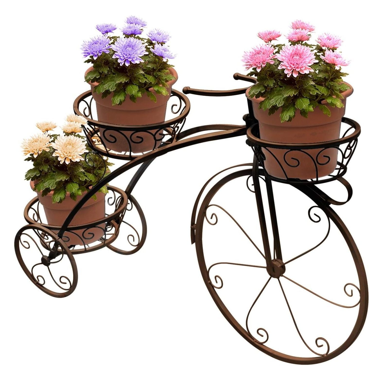Drevy Tricycle Plant Stand - Flower Pot Cart Holder - Ideal for Home ...