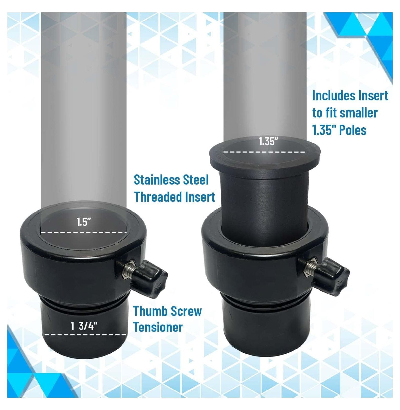 Drevy Umbrella Pole Stabilizer reducer threaded adapter insert for Baja ...