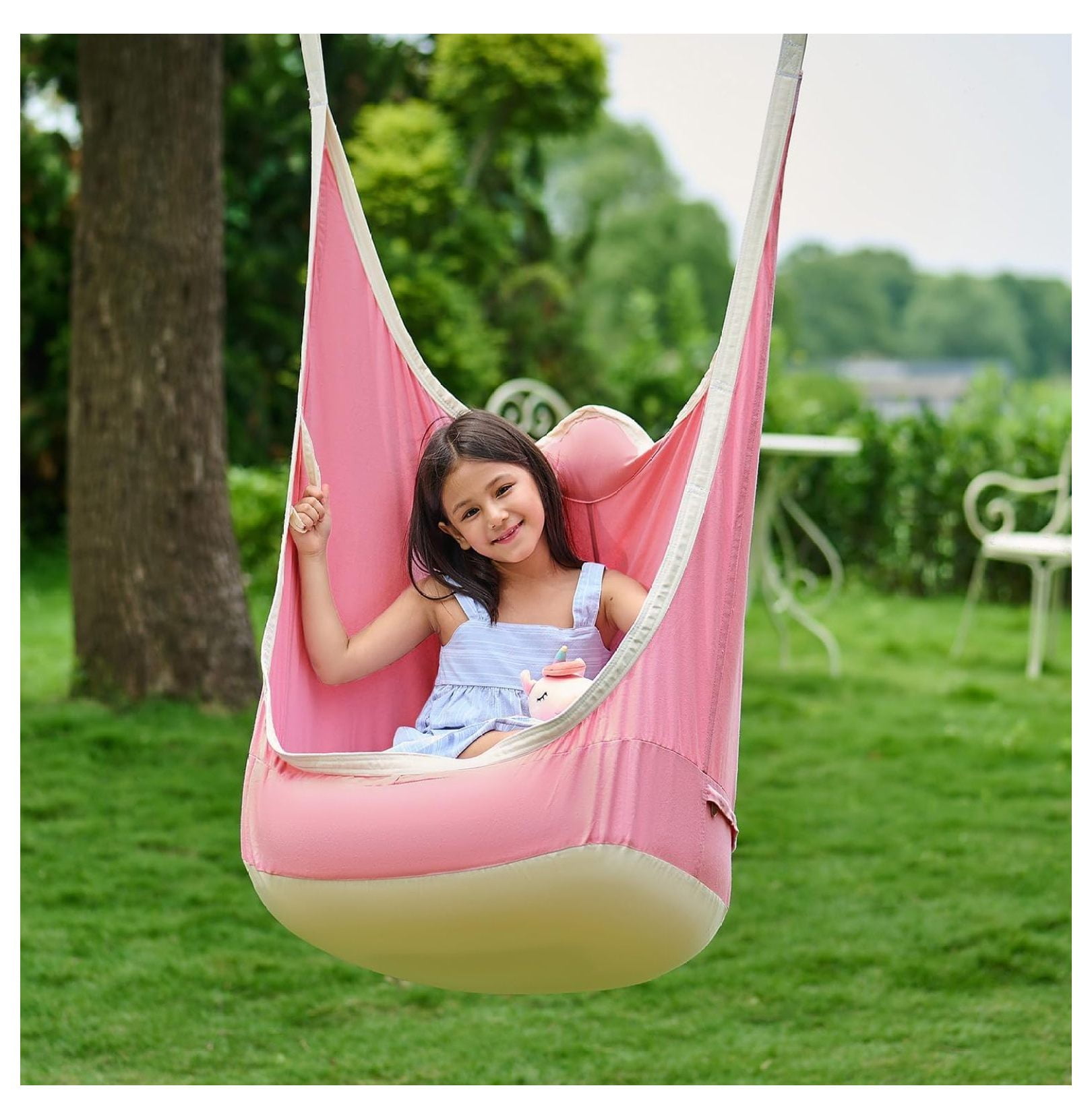 Drevy Upgraded Kids Pod Swing, Hanging Pod Swing Chair with Inflatable ...