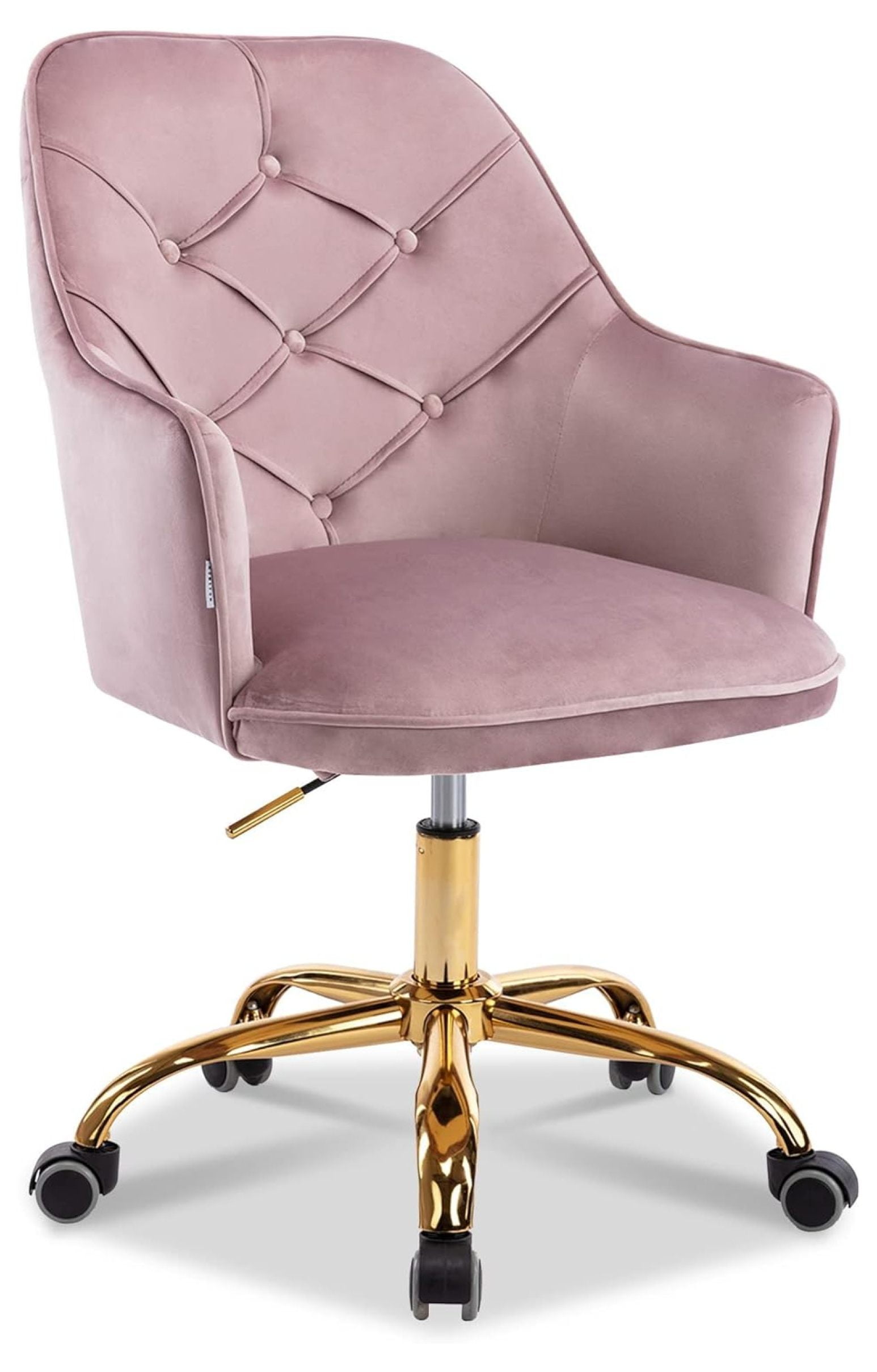 Drevy Velvet Desk Chair, Cute Vanity Chair Upholstered Swivel Rolling ...