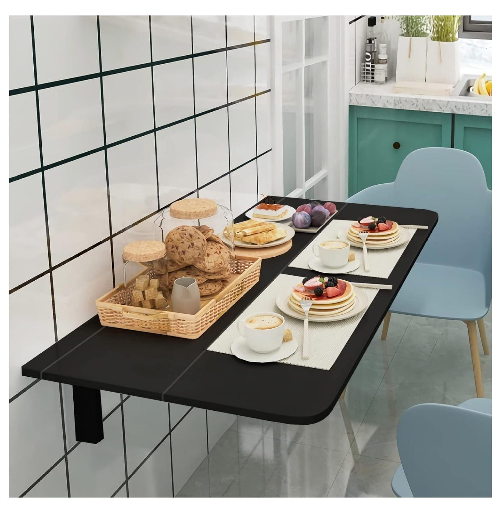 Drevy Wall Mounted Folding Desk, Fold Down Desk Drop Leaf Table ...