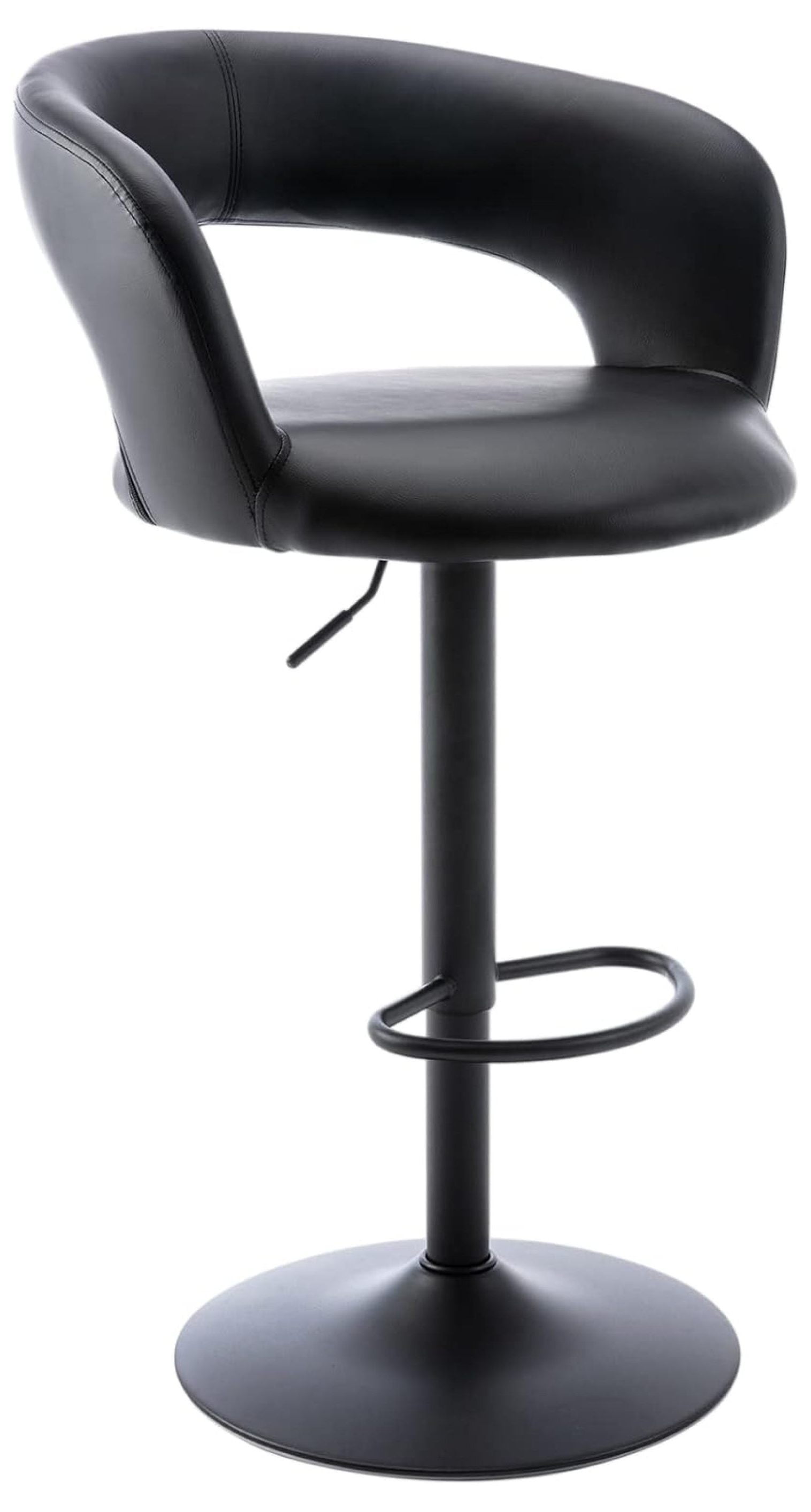 Drevy Wide Bar Stool, Modern PU Leather Swivel Adjustable Barstool with ...