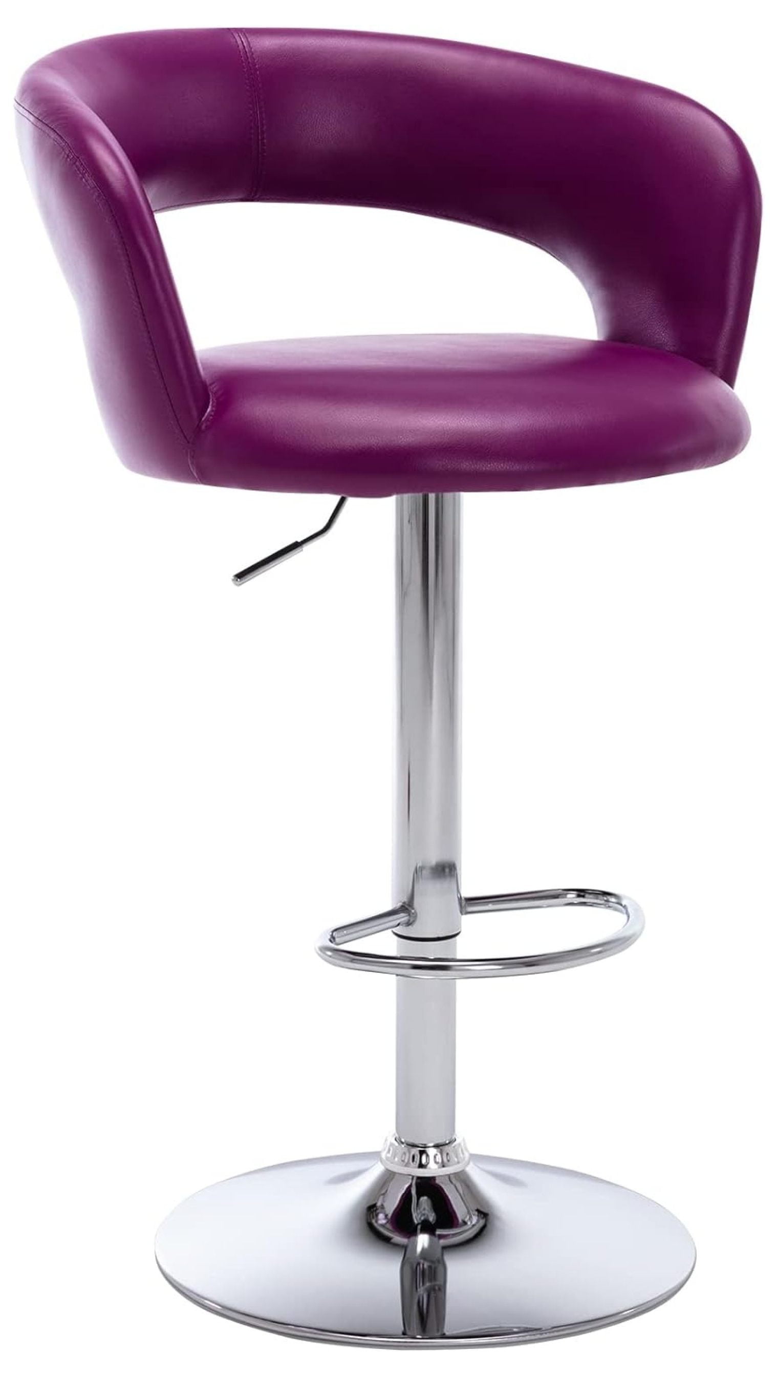 Drevy Wide Bar Stool, Modern PU Leather Swivel Adjustable Barstool with ...