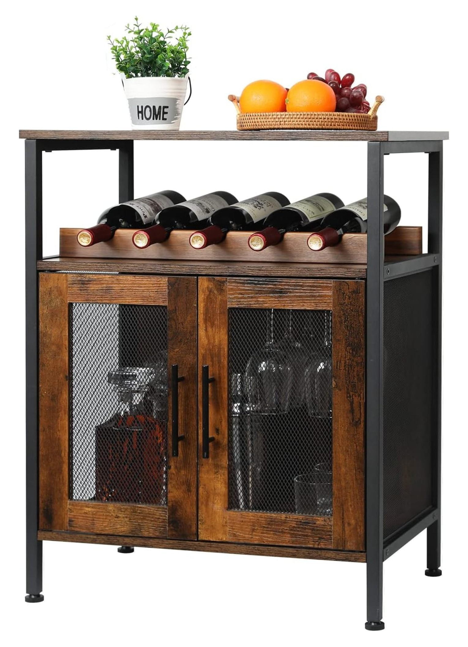 Drevy Wine Bar Rack Cabinet with Detachable Wine Rack, Coffee Bar ...