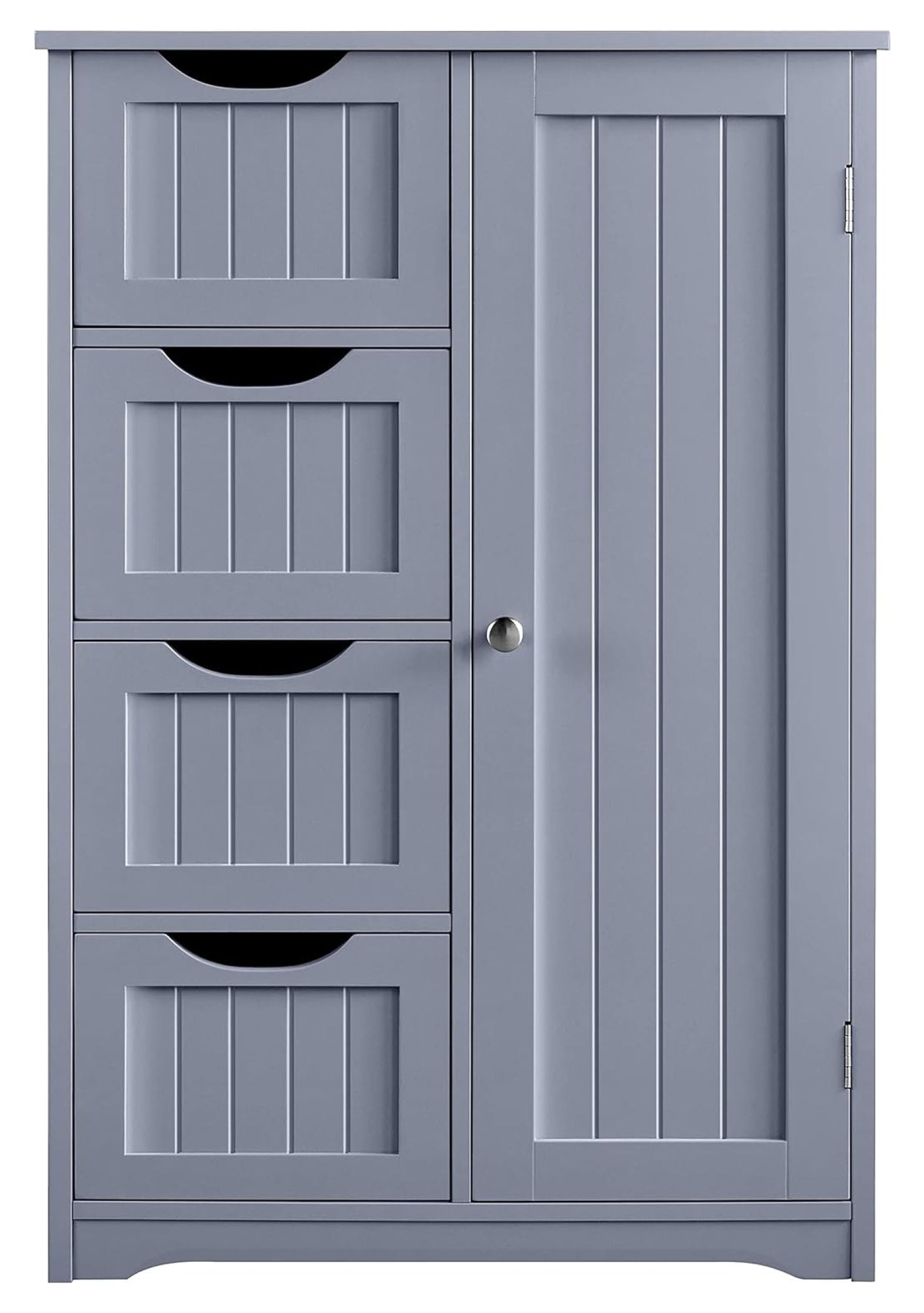 Drevy Wooden Bathroom Floor Cabinet, Standing Side Cabinet w/4 Drawers ...