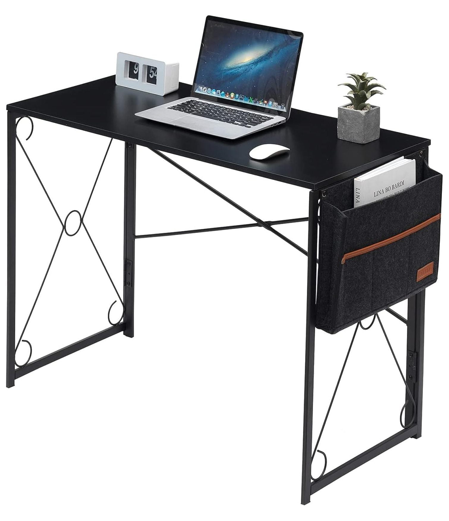 Drevy Writing Computer Folding Desk/Sturdy Steel Laptop Table with ...